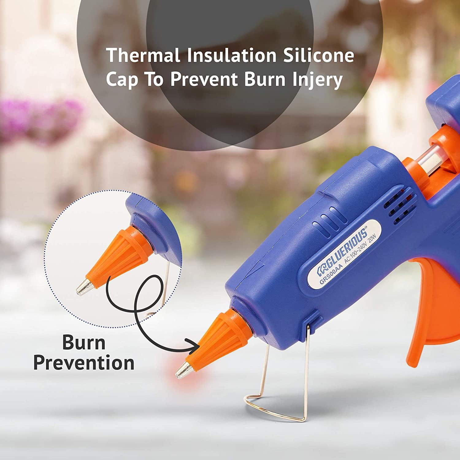 Gluerious Full Size Hot Glue Gun Kit, 60W/100W Dual Temp Glue Gun with 15 Large Hot Glue Sticks for Crafts, DIY, & Industrial Heavy duty.