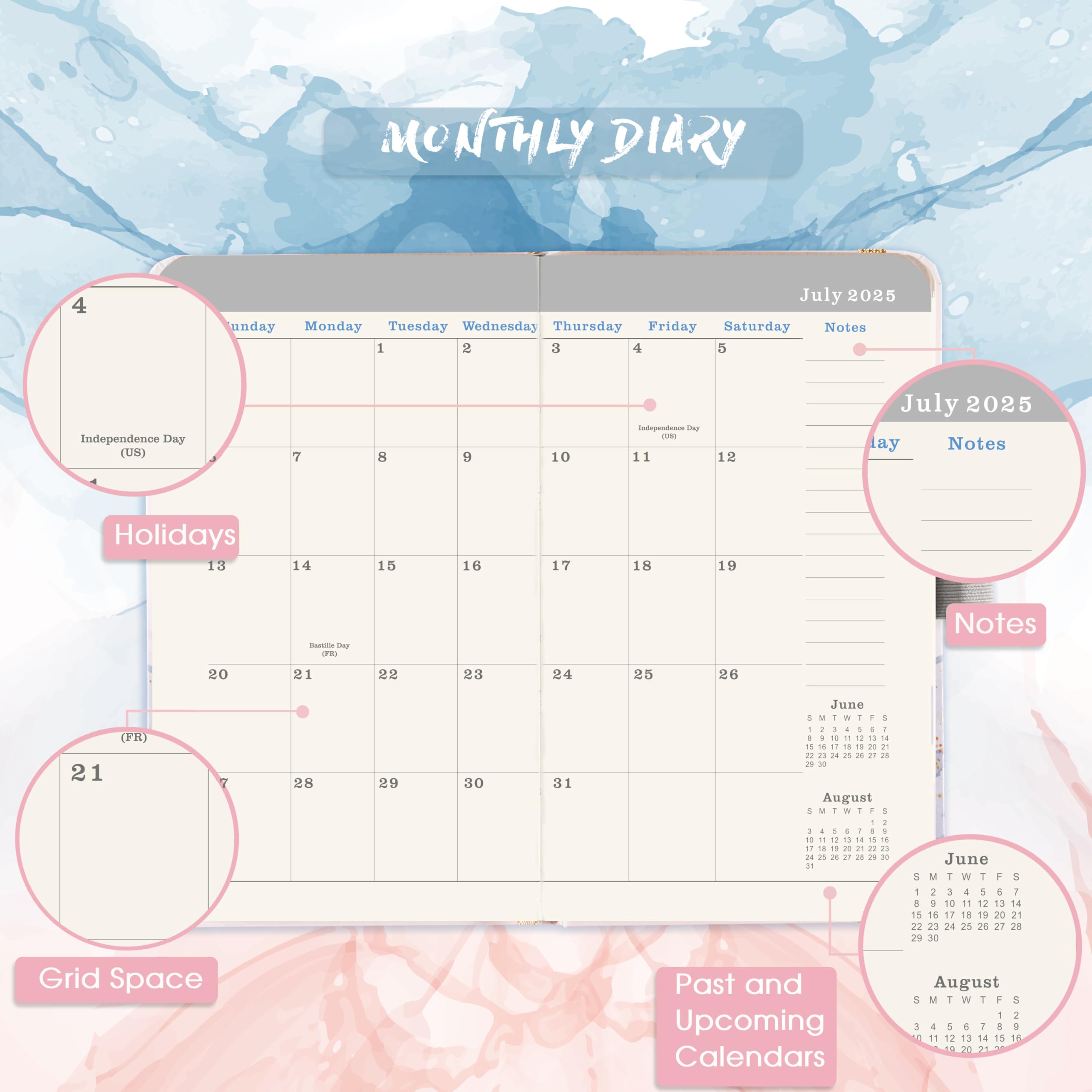 2023-2025 Pocket Planner/Calendar - Monthly Pocket Planner/Calendar 2023-2025, 36 Months from Jan. 2023 to Dec. 2025, 6.3" x 3.7",Pocket Planner with Pen Hold, Inner Pocket and 63 Notes Pages