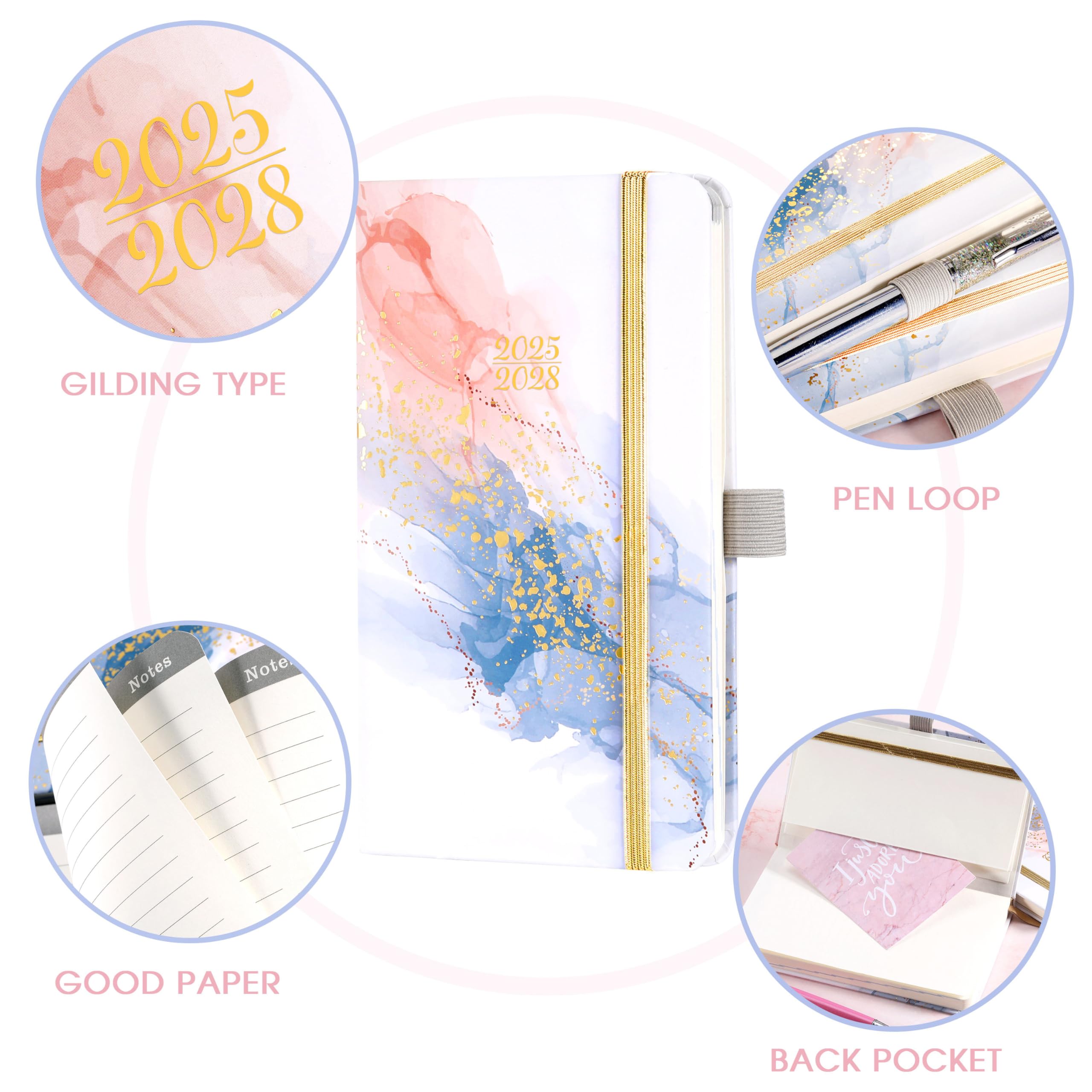 2023-2025 Pocket Planner/Calendar - Monthly Pocket Planner/Calendar 2023-2025, 36 Months from Jan. 2023 to Dec. 2025, 6.3" x 3.7",Pocket Planner with Pen Hold, Inner Pocket and 63 Notes Pages