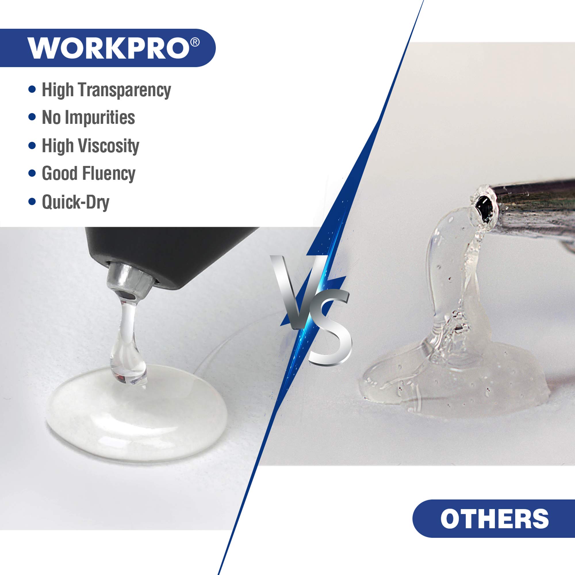 WORKPRO Mini Hot Glue Sticks, 200-pack, 0.27x4 inches, Compatible with Most Glue Guns, Multipurpose for DIY Art Craft General Repairs, Home Decorations and Gluing Projects