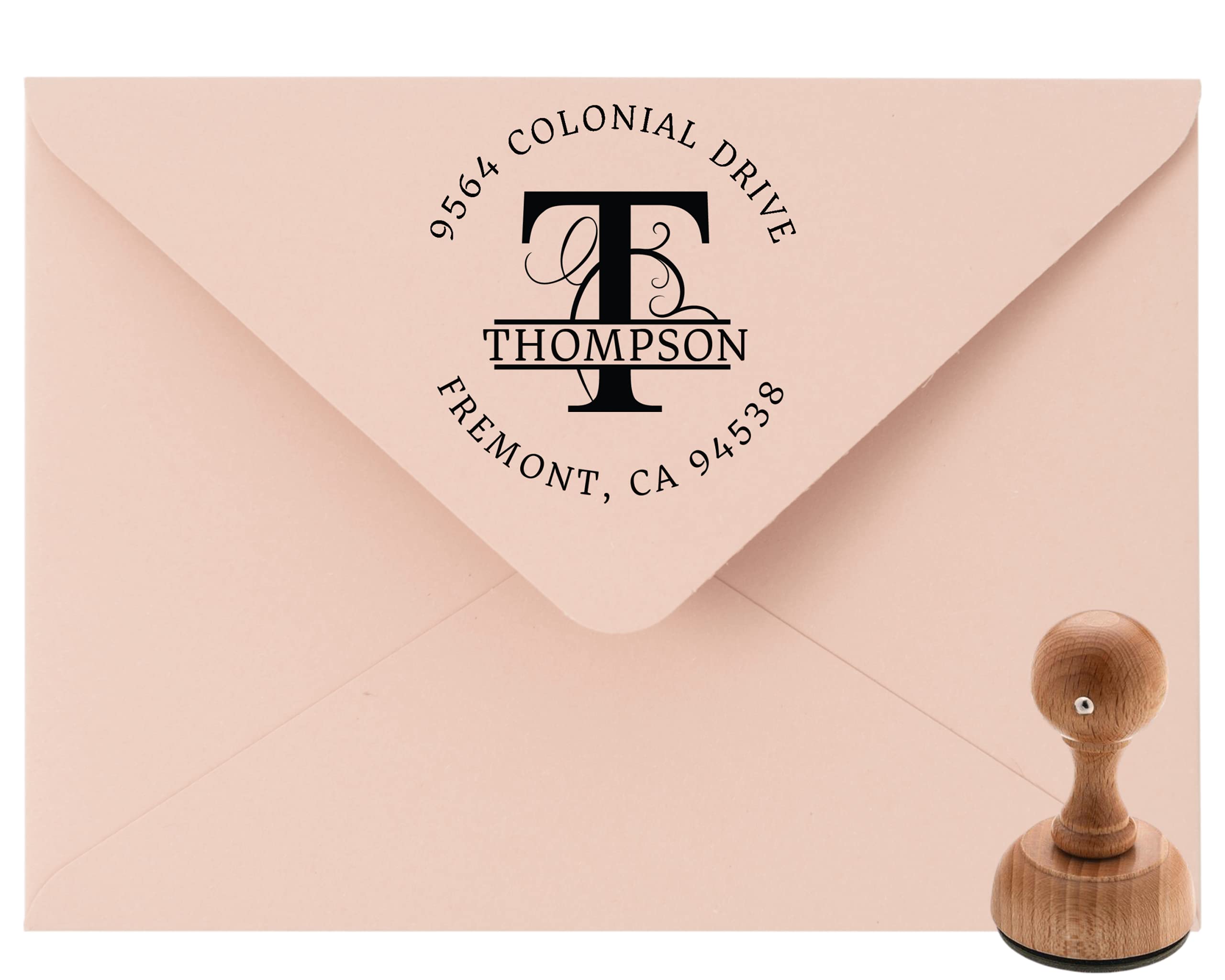 Custom Address Stamp, Self-Inking Round Monogram Address Stamp, Personalized Address Stamp