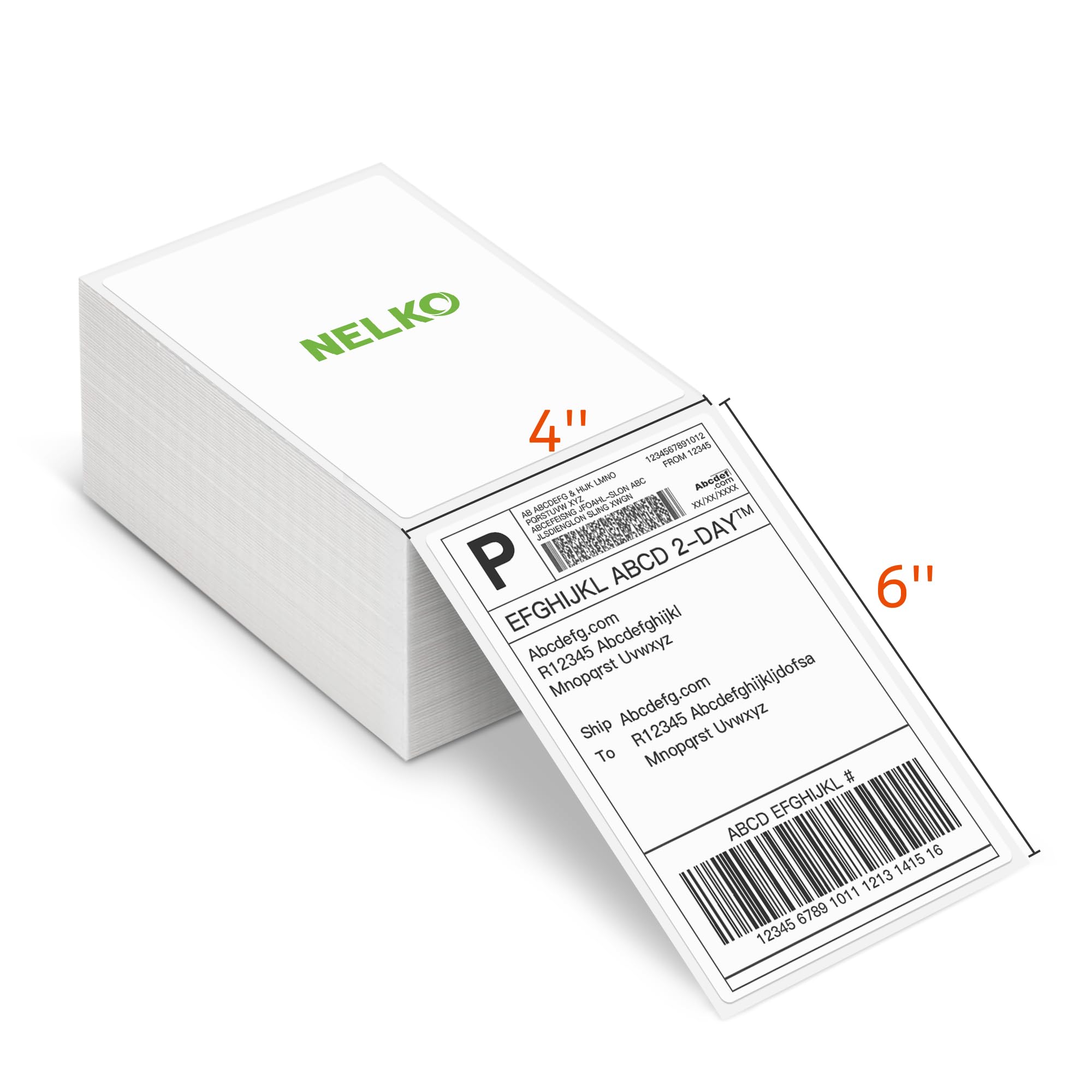 Thermal Direct Shipping Label (Pack of 500 4x6 Fan-Fold Labels), NELKO Thermal Labels for Thermal Printer, Commercial Grade