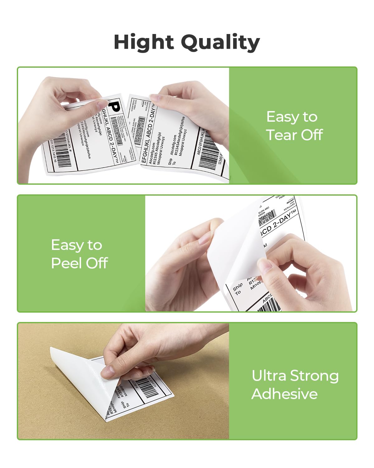 Thermal Direct Shipping Label (Pack of 500 4x6 Fan-Fold Labels), NELKO Thermal Labels for Thermal Printer, Commercial Grade