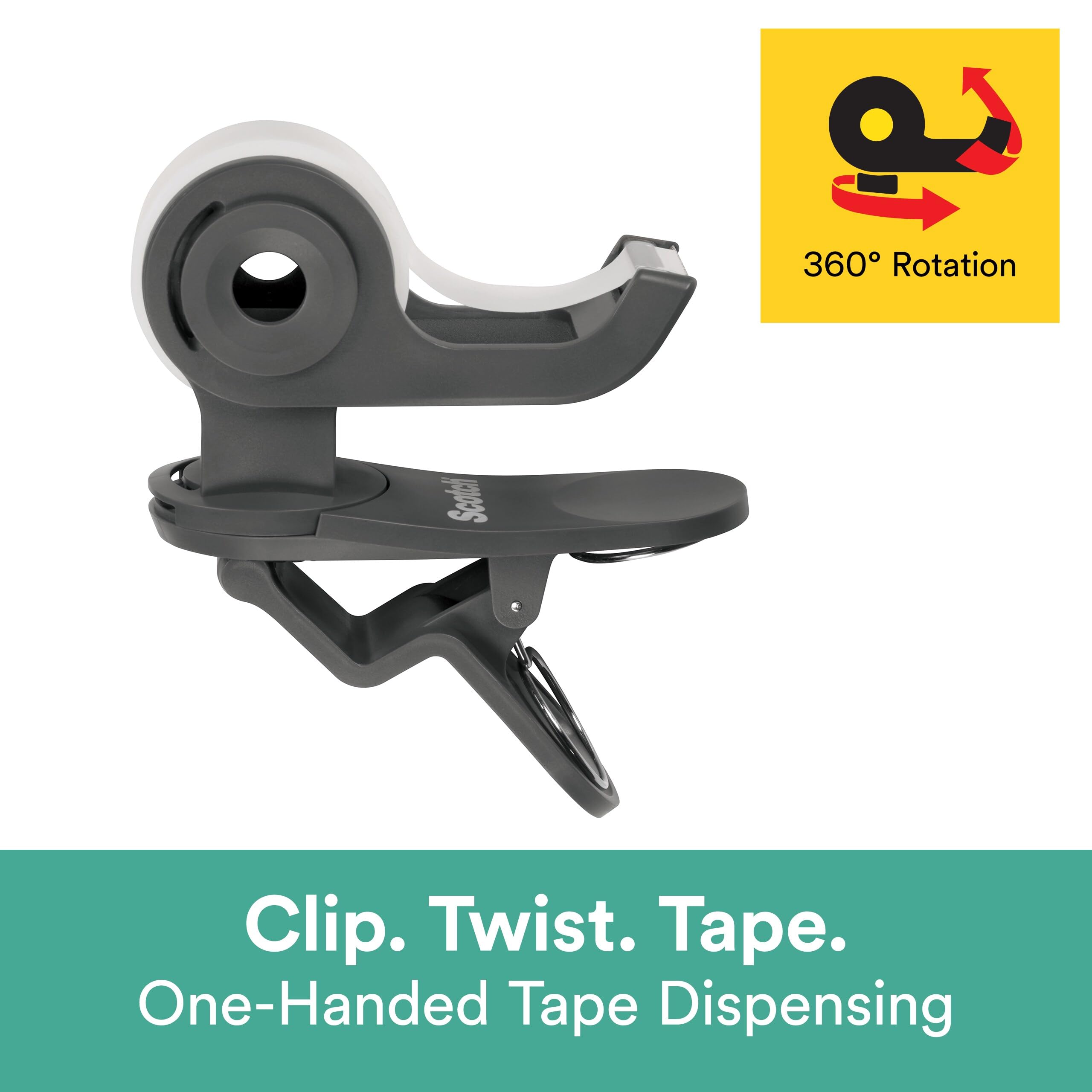 Scotch Desktop Tape Dispenser, Great for Gift Wrapping, 1 Dispenser (C19-CLIP-CCW)