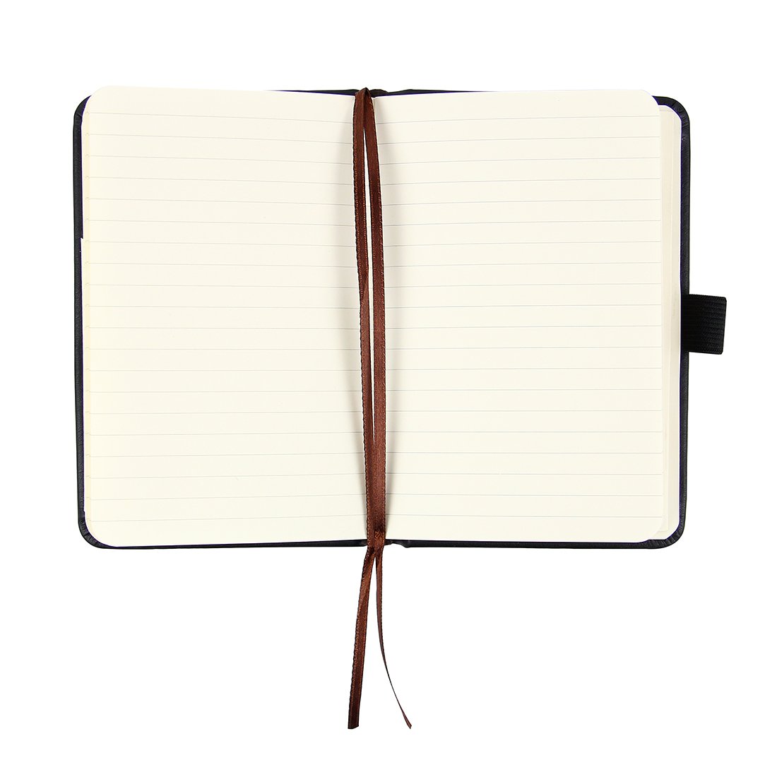 (2-Pack) Pocket Notebook 3.5" x 5.5", Small Hardcover Journal with Pen Holder, Inner Pockets, 100gsm Thick Ruled/Lined Paper, Black