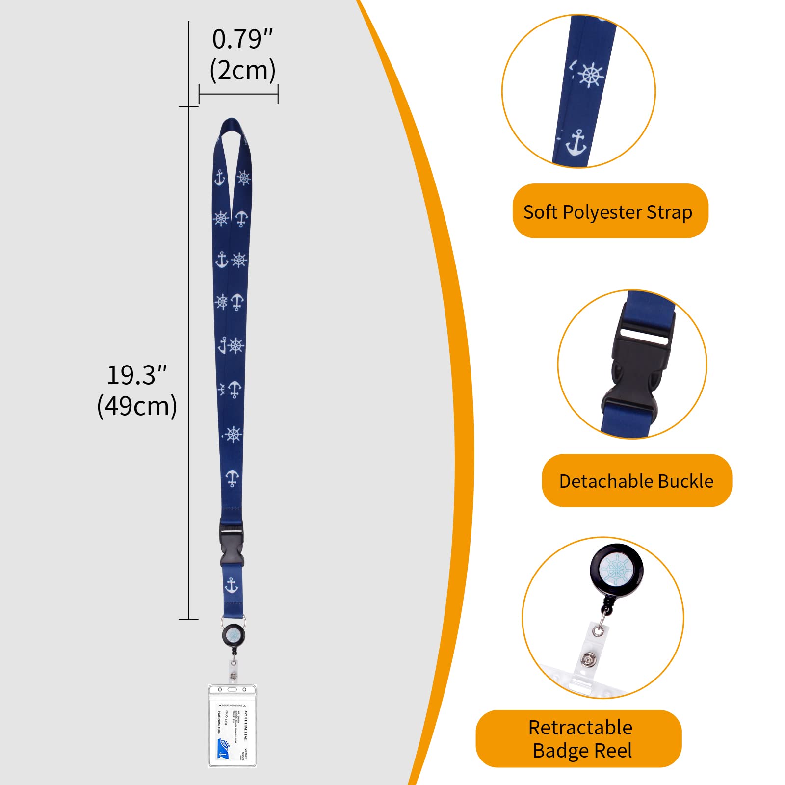 Retractable Cruise Lanyards, 4 Pack Waterproof Cruise Lanyard with ID Badge Reel Holder & Detachable Buckle for Cruises Ships Key Cards, Cruise Essentials & Must Have Accessories (4 Colors)