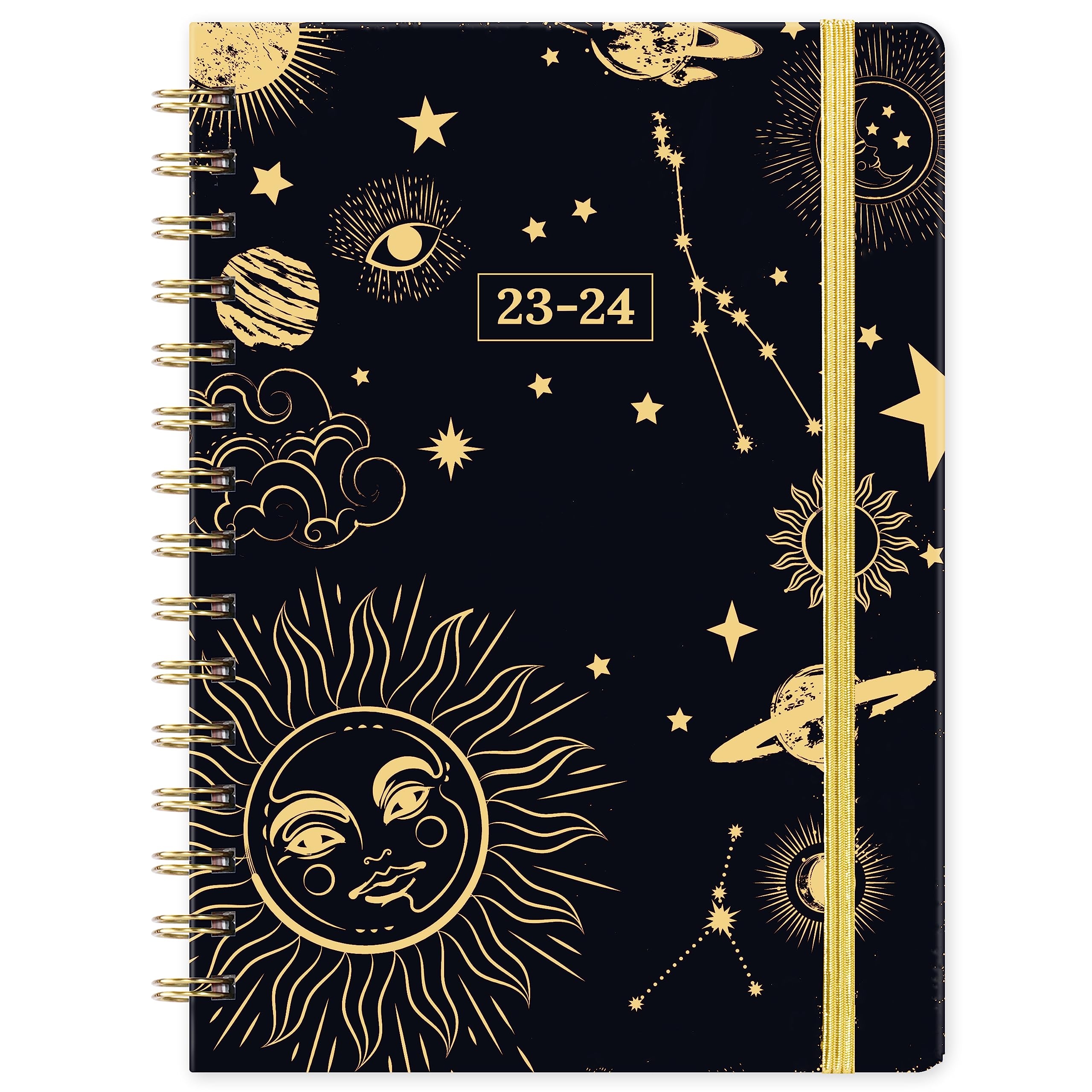 Planner 2023-2024 - Academic Planner 2023-2024, Jul 2023 - Jun 2024, 2023-2024 Planner Weekly and Monthly with Tabs, 6.1" x 8.7", Hardcover with Back Pocket + Thick Paper + Twin-Wire Binding, Daily Organizer - Black