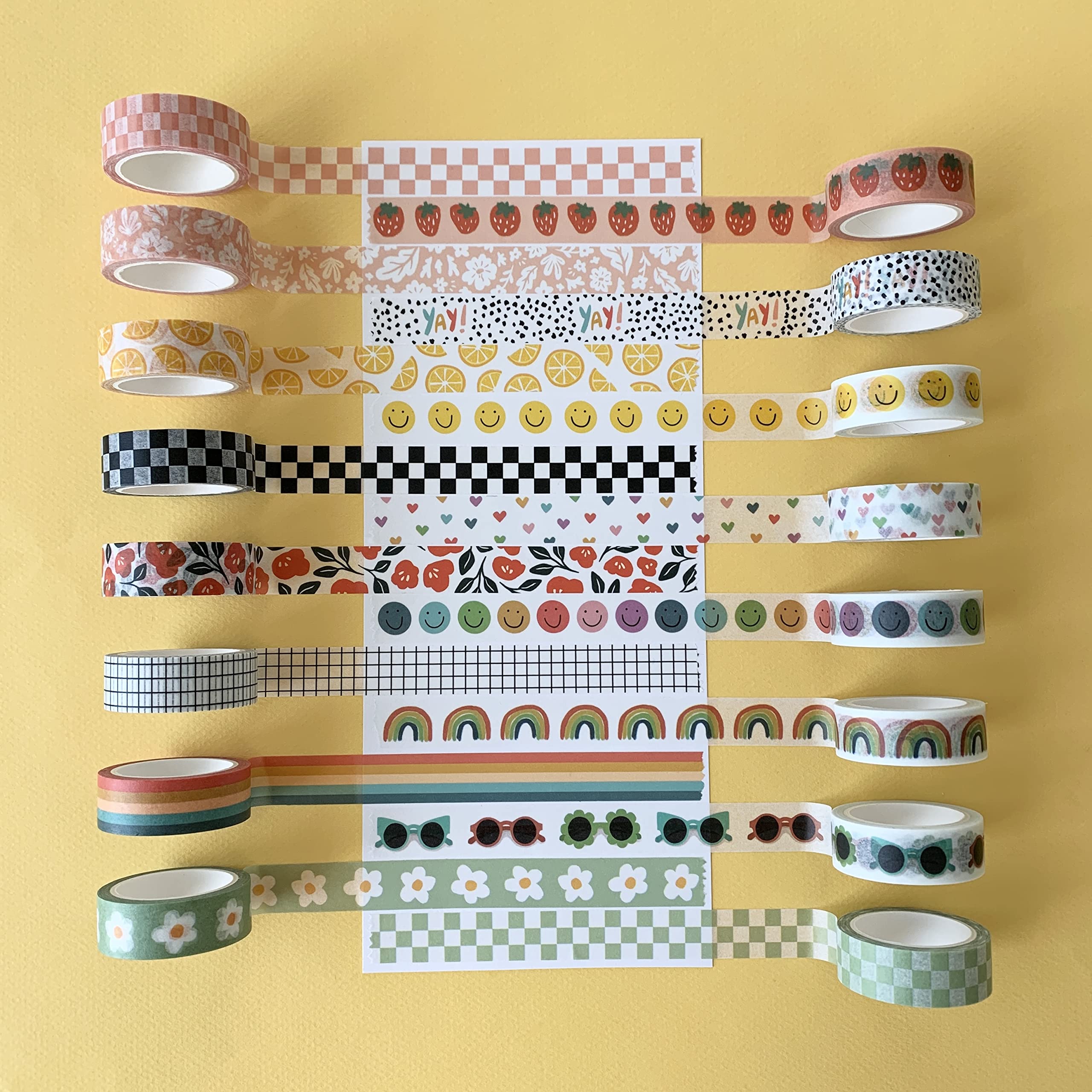 ZYNSHE Washi Tape Set, 16 Rolls of 15 mm Wide (7 m Long), Cute Decorative Tape for Scrapbooking, Bullet Journals, Planner Supplies