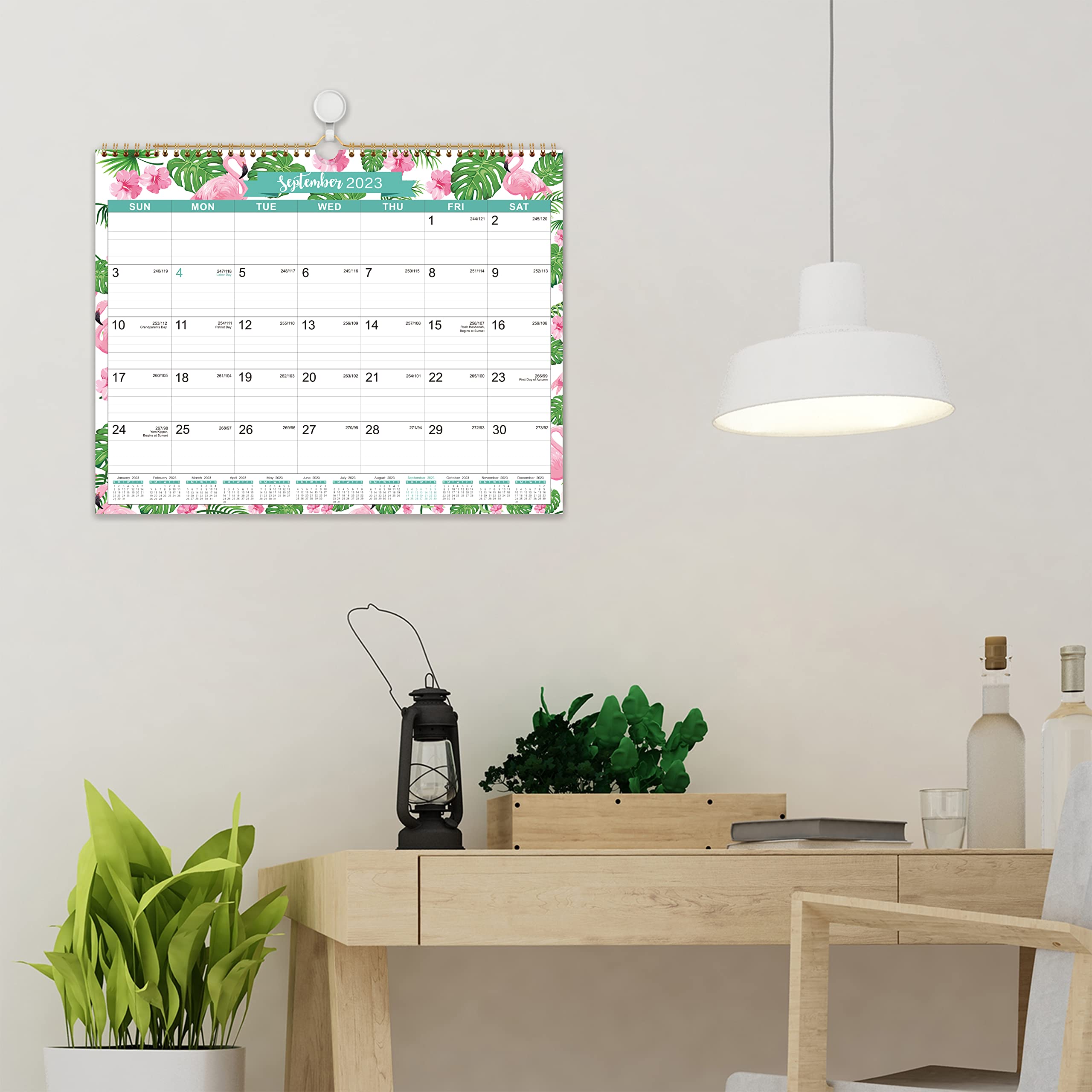 2023-2024 Calendar - Wall Calendar 2023-2024 from January 2023 - June 2024 with Julian Dates, 15" x 11.5", Two-Wire Binding, Ruled Blocks Perfect for Planning and Organizing for Home or Office