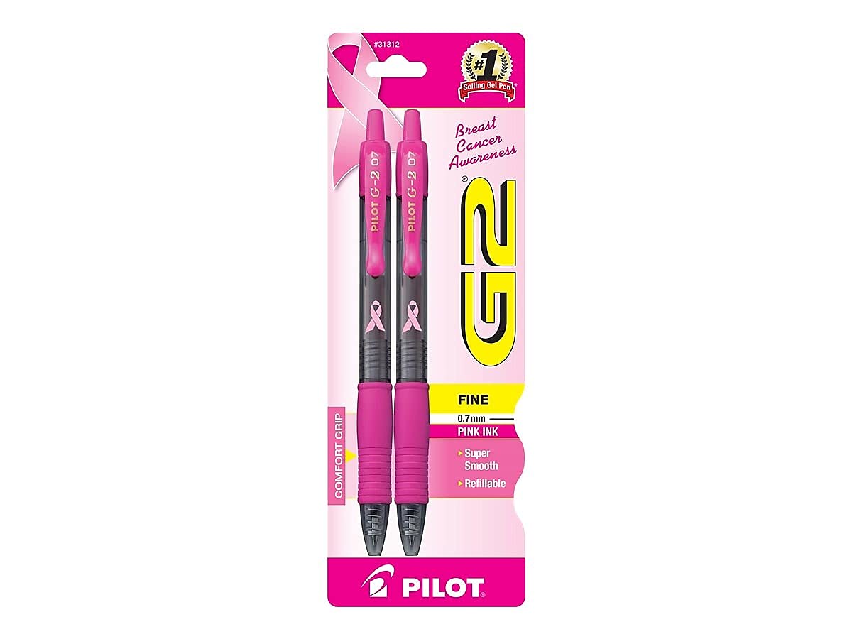 PILOT G2 Premium Refillable & Retractable Rolling Ball Gel Pens, Fine Point, Pink