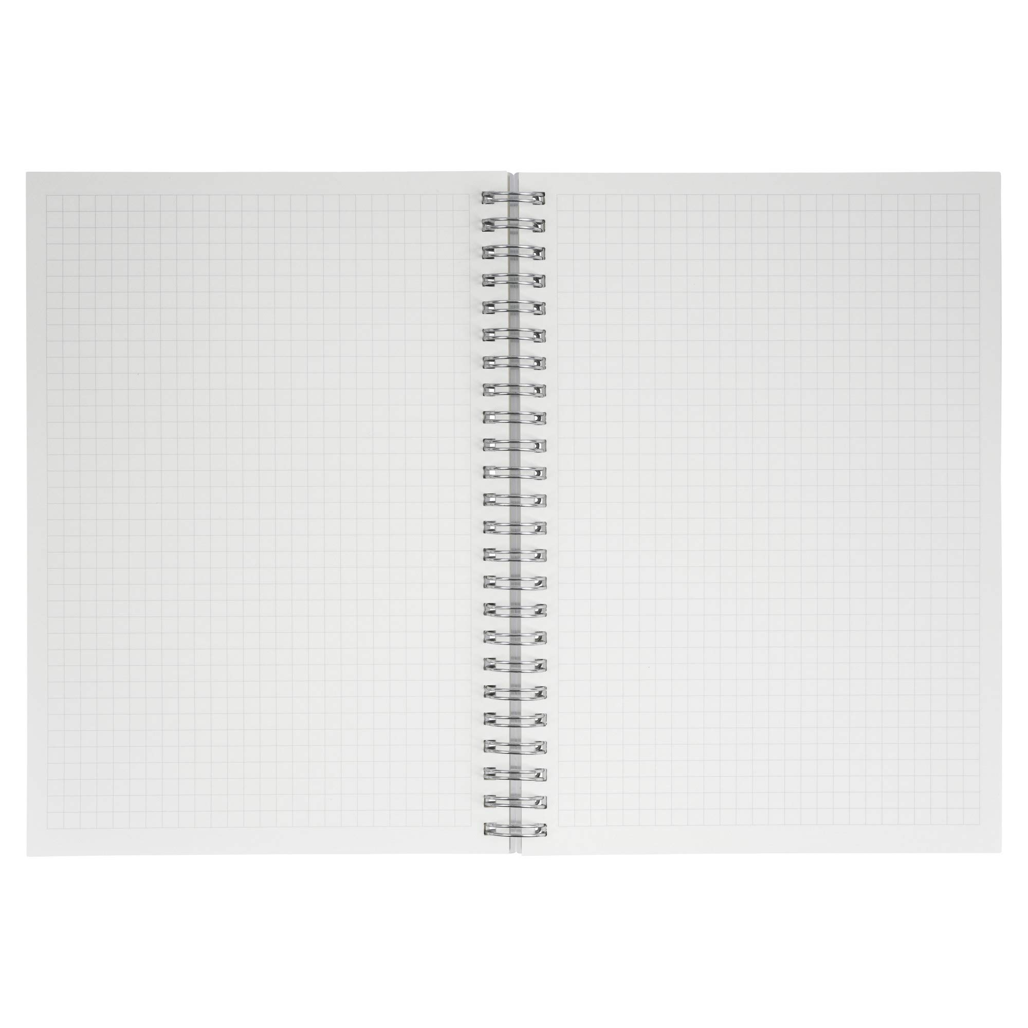 HULYTRAAT Hardcover Graph Ruled Spiral Notebook, 5.8 x 8.3 Inches A5, Transparent, 160-Page 80-Sheet Square Grid Journal (AWPPS1)
