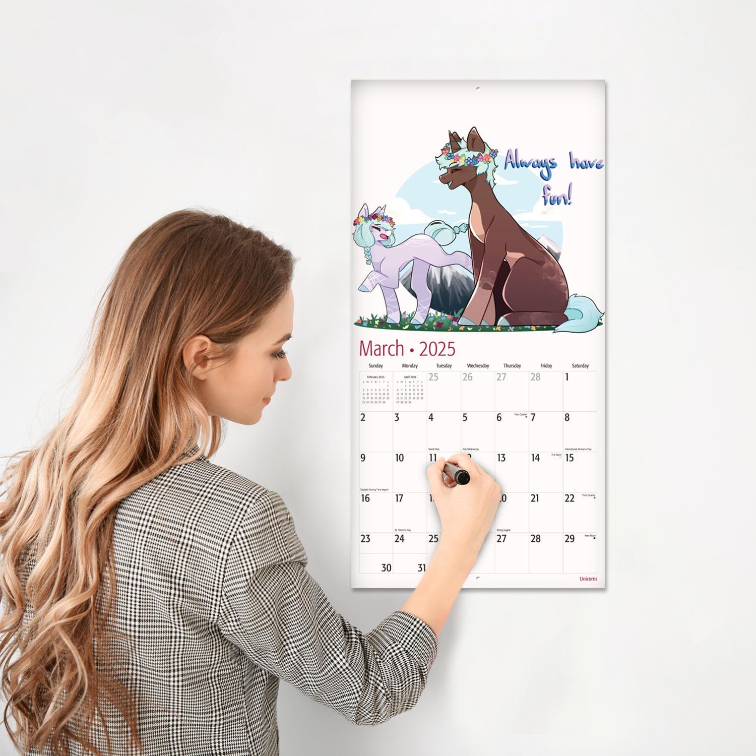 RED EMBER Baby Animals 2023 Hangable Monthly Wall Calendar | 12" x 24" Open | Thick & Sturdy Paper | Giftable | Kids Adorable Animals