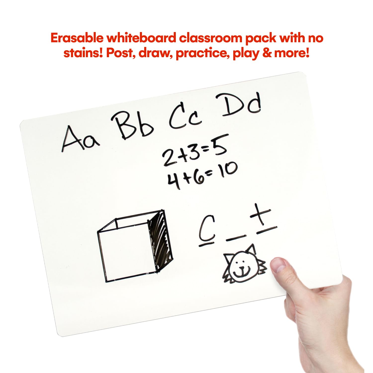 Board Geeks 3 Classroom Dry Erase Board for Kids 9"x12"- Small White Boards for Students, White Board for Kids, Teacher - Double Sided Small White Board | Mini White Boards | Small whiteboard (3- Pk)