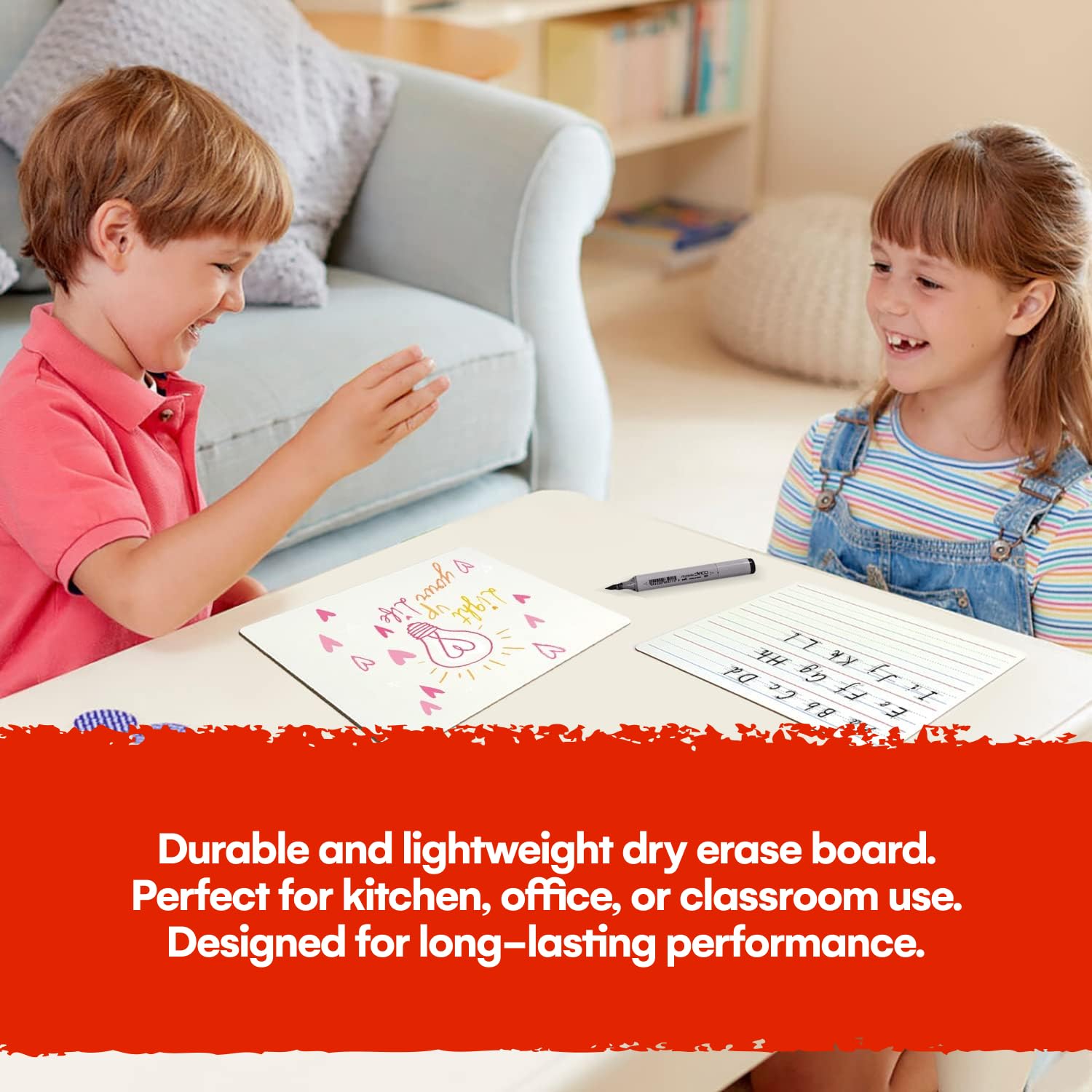 Board Geeks 3 Classroom Dry Erase Board for Kids 9"x12"- Small White Boards for Students, White Board for Kids, Teacher - Double Sided Small White Board | Mini White Boards | Small whiteboard (3- Pk)