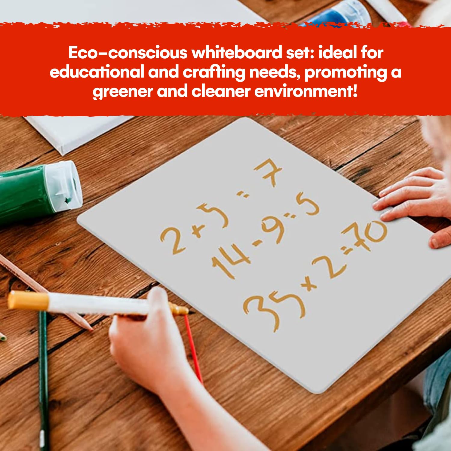 Board Geeks 3 Classroom Dry Erase Board for Kids 9"x12"- Small White Boards for Students, White Board for Kids, Teacher - Double Sided Small White Board | Mini White Boards | Small whiteboard (3- Pk)