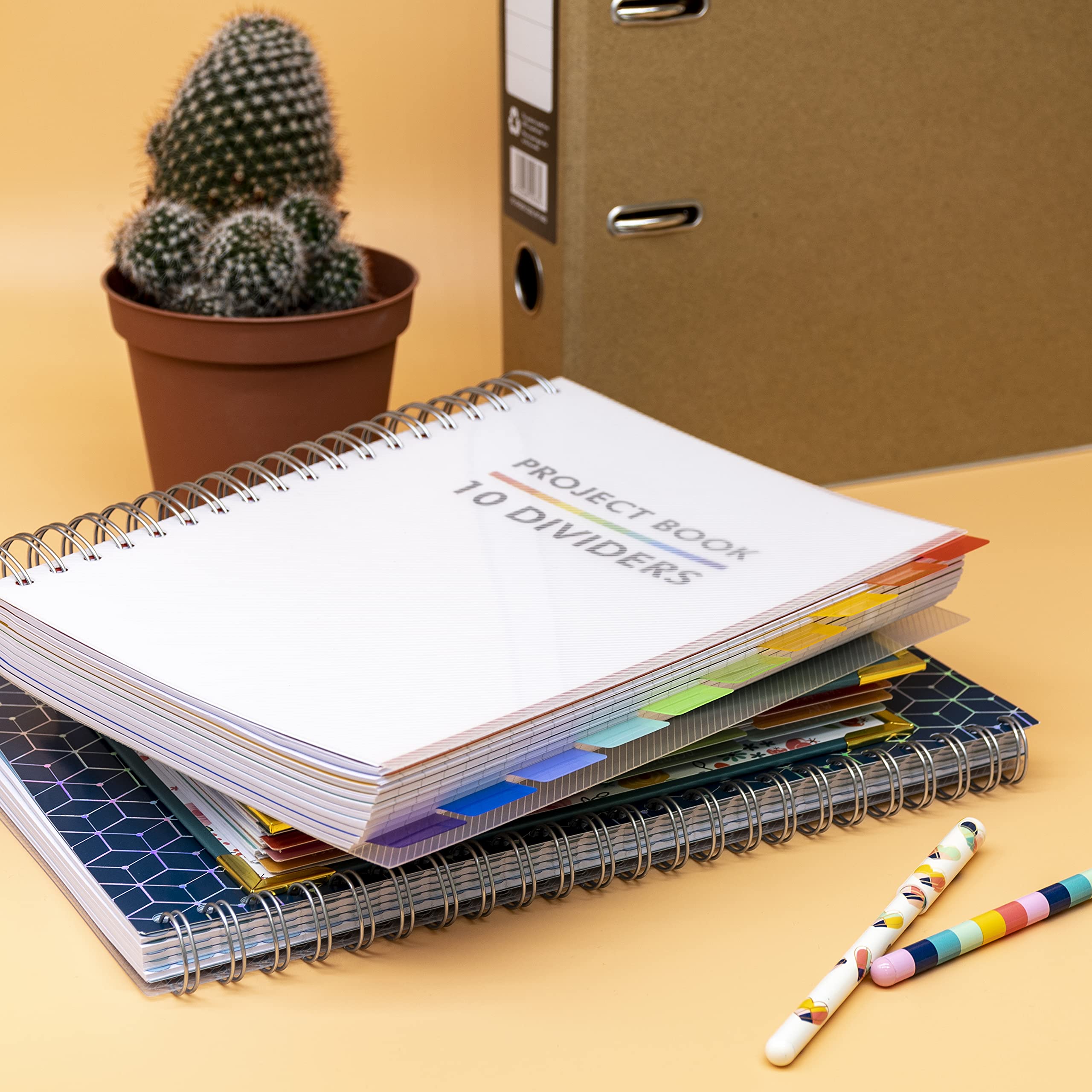 Pukka Pad B5 Subject Notebook with 10 Repositionable Dividers for Organization β 400 Perforated Pages of 80GSM Paper β 200 Sheet Notebook for School, Office, and Home β White, 7.48 x 9.84in