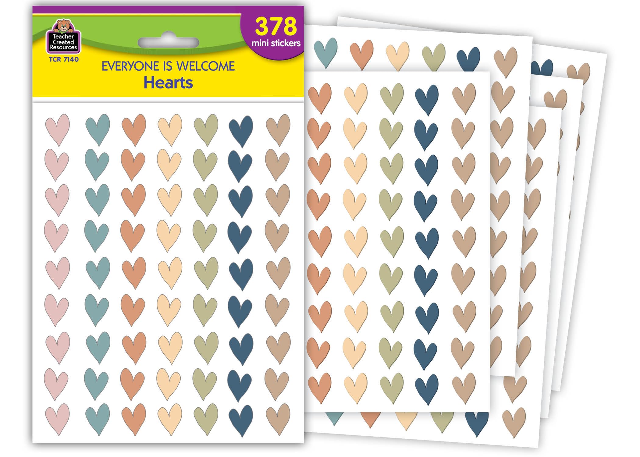 Teacher Created Resources Everyone is Welcome Hearts Mini Stickers (TCR7166)