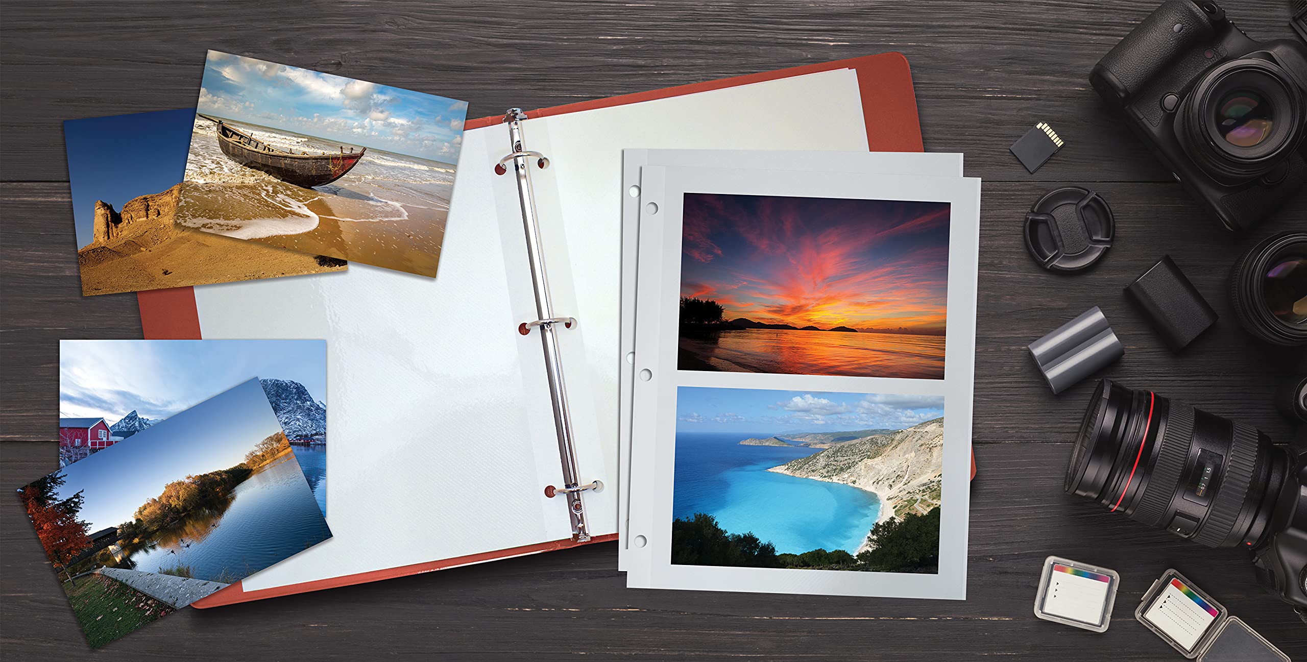 50 Count Photo Mounting Sheets, 11 x 9 Inches, Double-Sided, 3-Hole Punched, by Better Office Products, Refill Photo Album Sheets, Replacement Photo Album Sheets, Box of 50