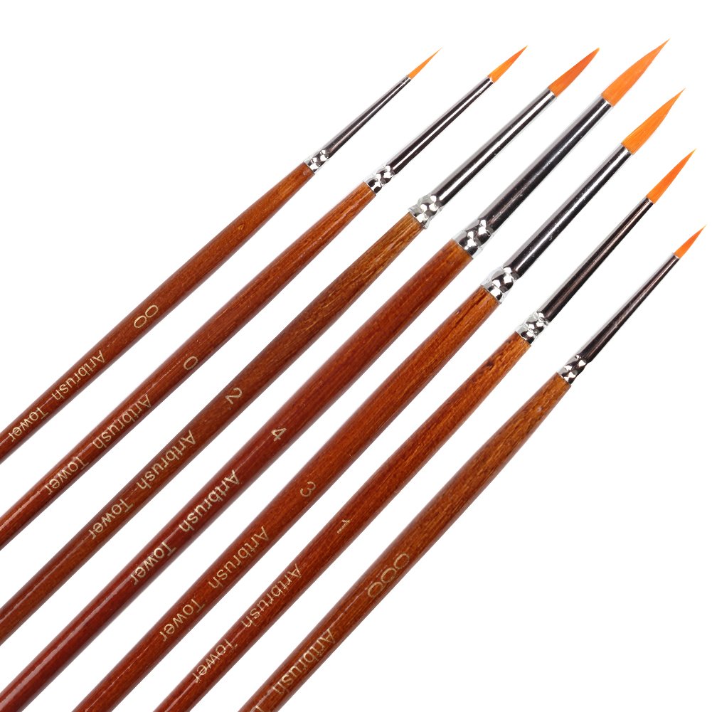 Fine Detail Paint Brush Set - 7 Pieces Miniature Brushes for Watercolor, Acrylic Painting, Models, Airplane Kits