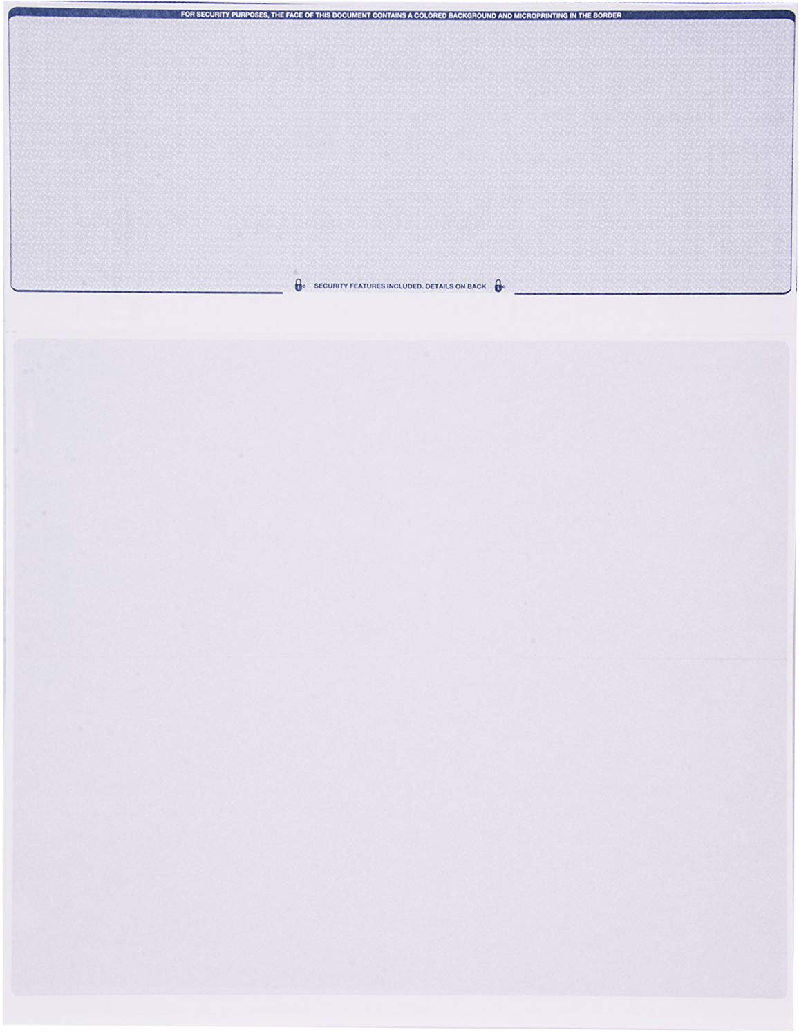 CheckOMatic Computer Check Paper - 100 Pack - Top Blank Stock Checks - Security Features & Laser Printer Compatible - Blue Diamond