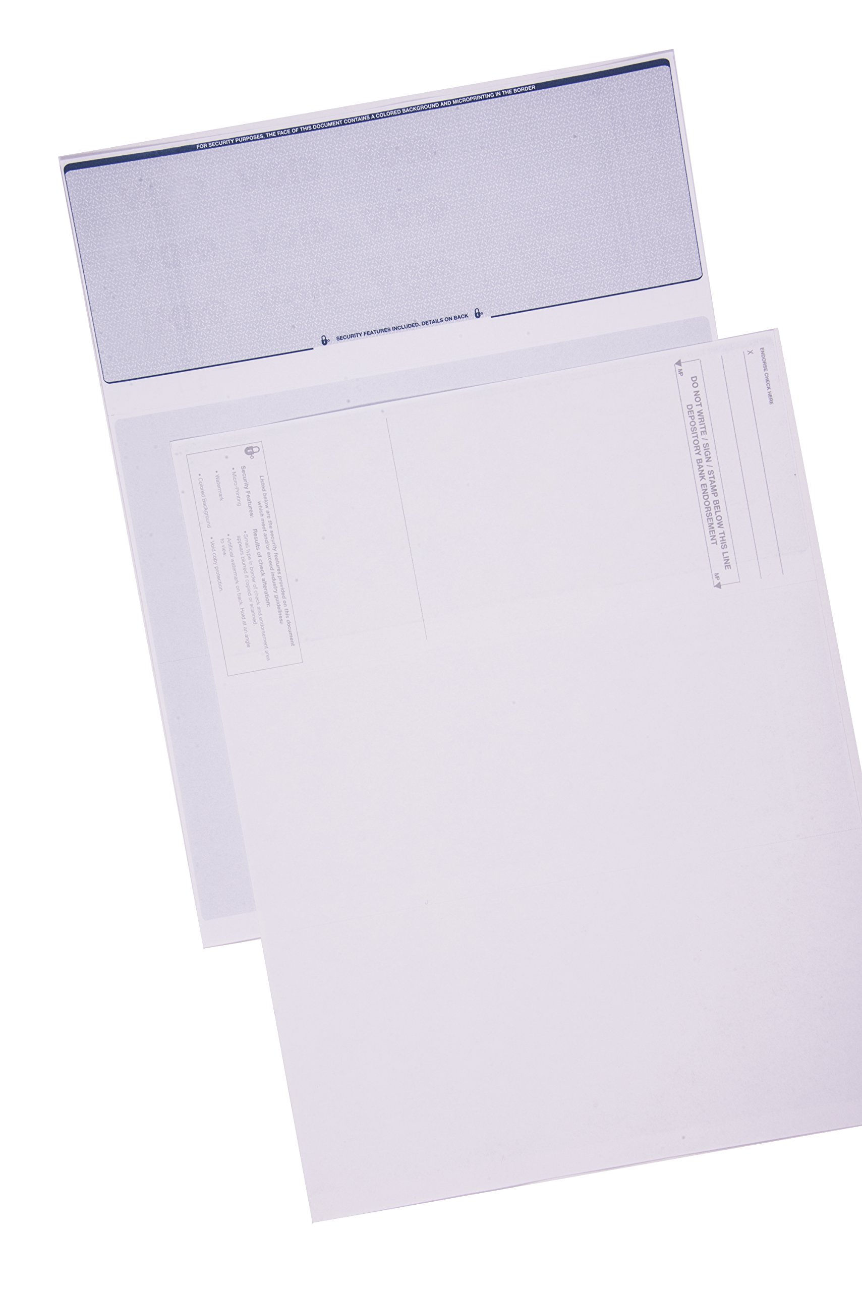 CheckOMatic Computer Check Paper - 100 Pack - Top Blank Stock Checks - Security Features & Laser Printer Compatible - Blue Diamond