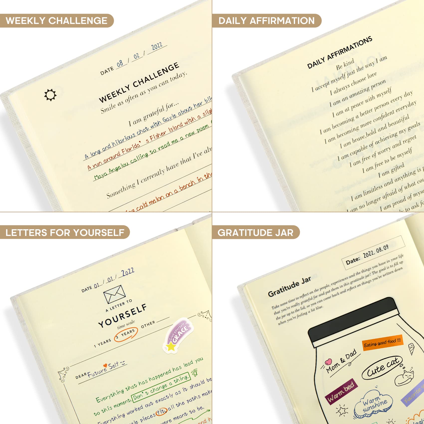 Taja Gratitude Journal for Women & Men 2023 : 5 Minute Journal, Daily Manifestation Mindfulness Journal With Positive & Grateful Prompts For More Happiness, Positivity, Affirmation and Self Care