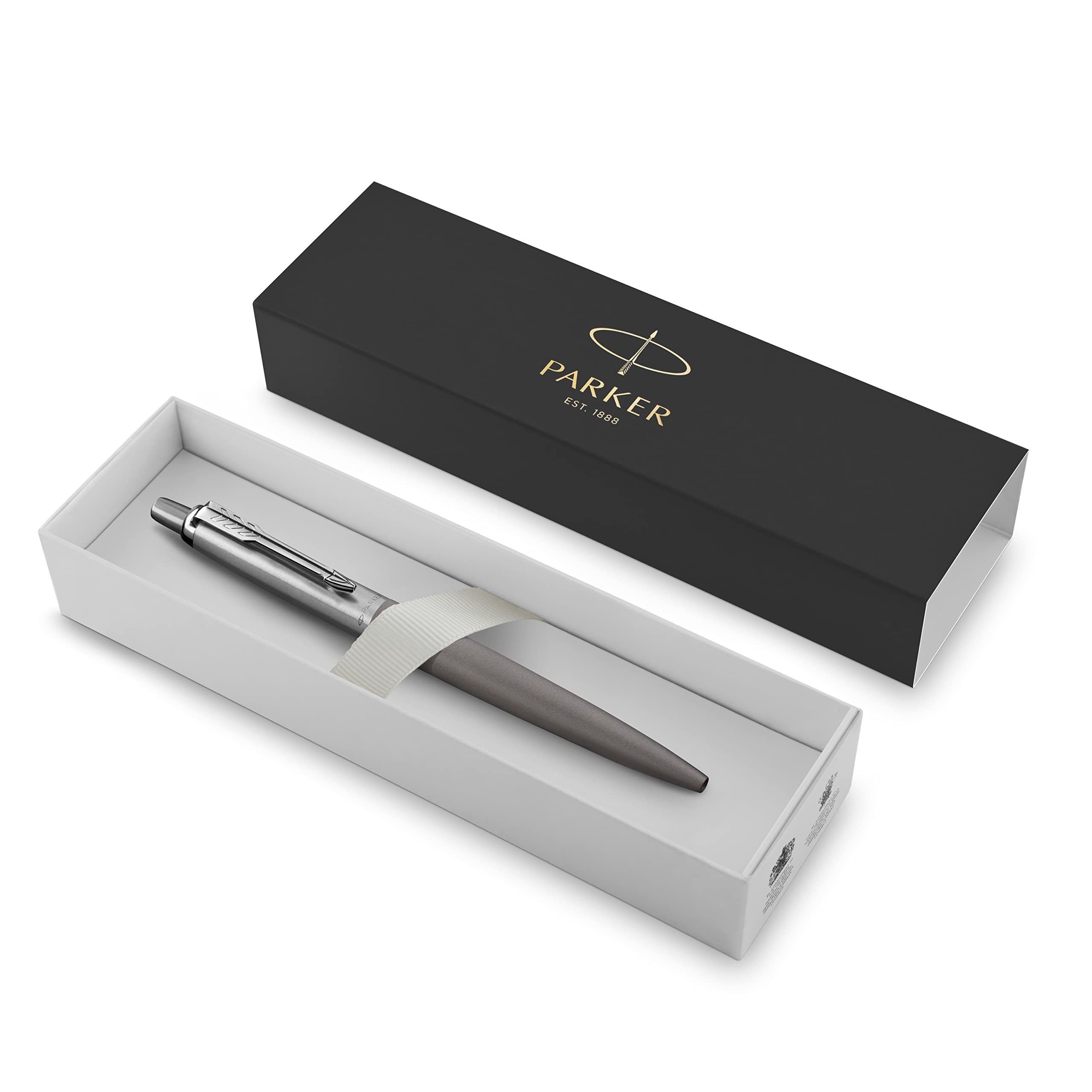 Parker Jotter XL Ballpoint Pen, Alexandra Matte Grey, Chrome Trim, Medium Point, Blue Ink, Gift Box