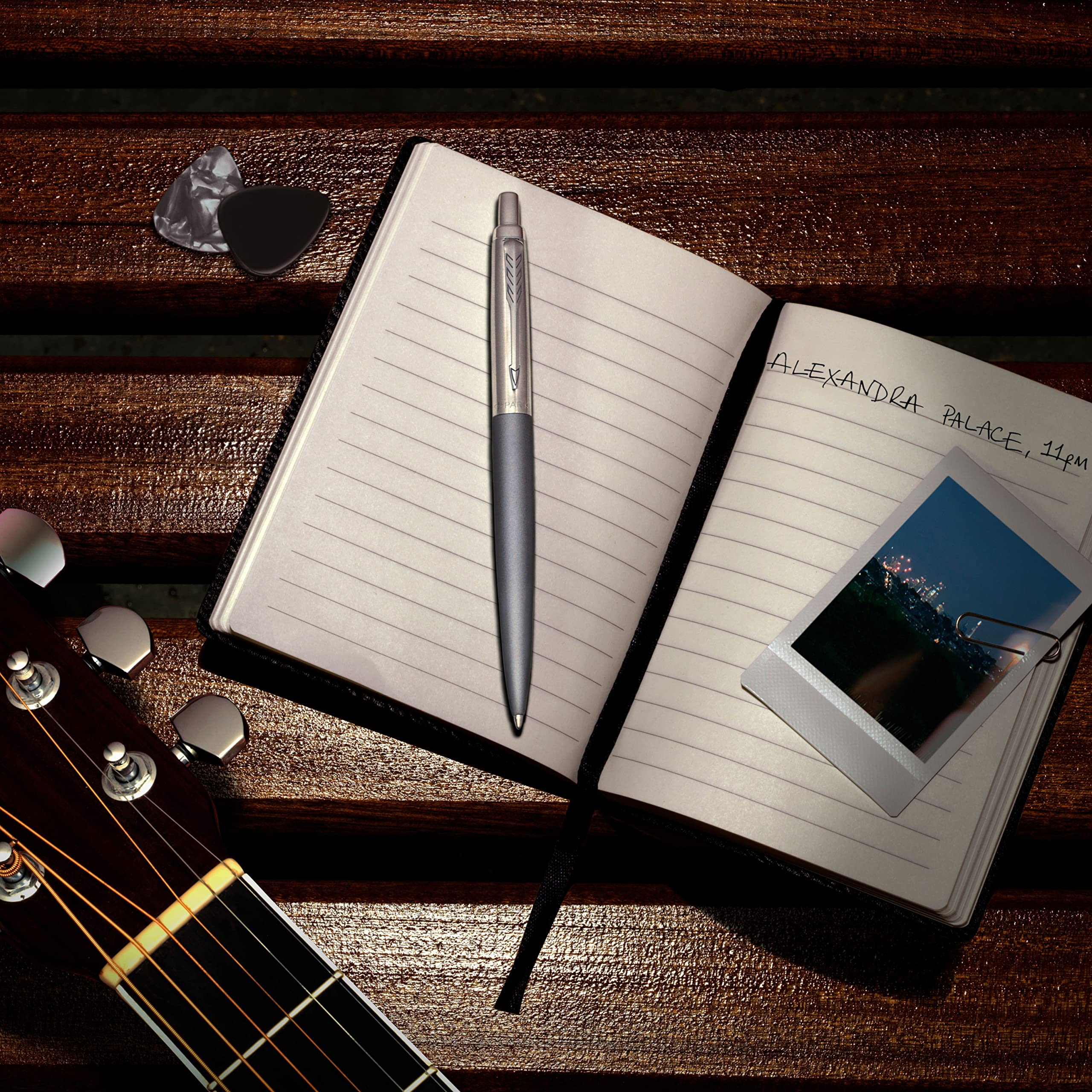 Parker Jotter XL Ballpoint Pen, Alexandra Matte Grey, Chrome Trim, Medium Point, Blue Ink, Gift Box