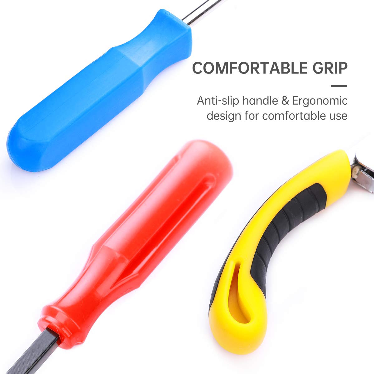 QXUJI 3PCS Upholstery and Construction Staple Remover with Tack Puller Tool, Nail Puller, Carpet Remover, for Removing All Kinds of Staples for Furniture, Floor, Wooden Case, Carton, Photo Frame