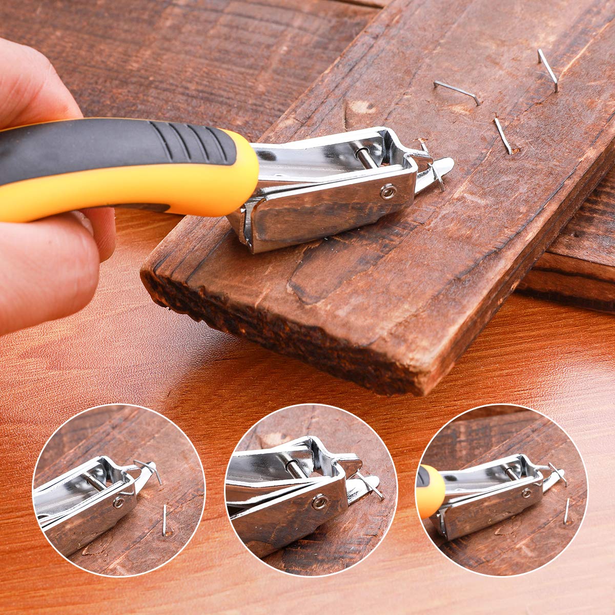 QXUJI 3PCS Upholstery and Construction Staple Remover with Tack Puller Tool, Nail Puller, Carpet Remover, for Removing All Kinds of Staples for Furniture, Floor, Wooden Case, Carton, Photo Frame