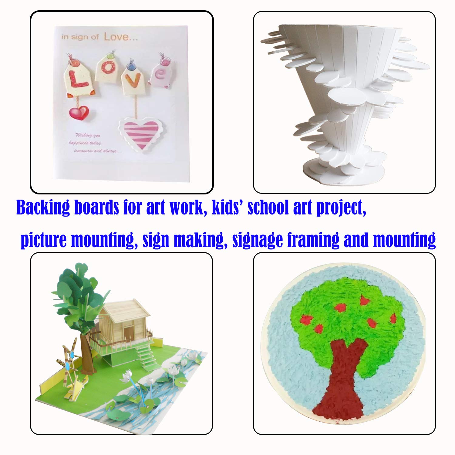 20Pack Foam Core Board, 11"x15" White Foam Board, 3/16" / 5MM Thick Mat Foam Board Center, Backing Boards for Mounting Photographs and Artwork, 3-D Modeling, Signage, Poster Making