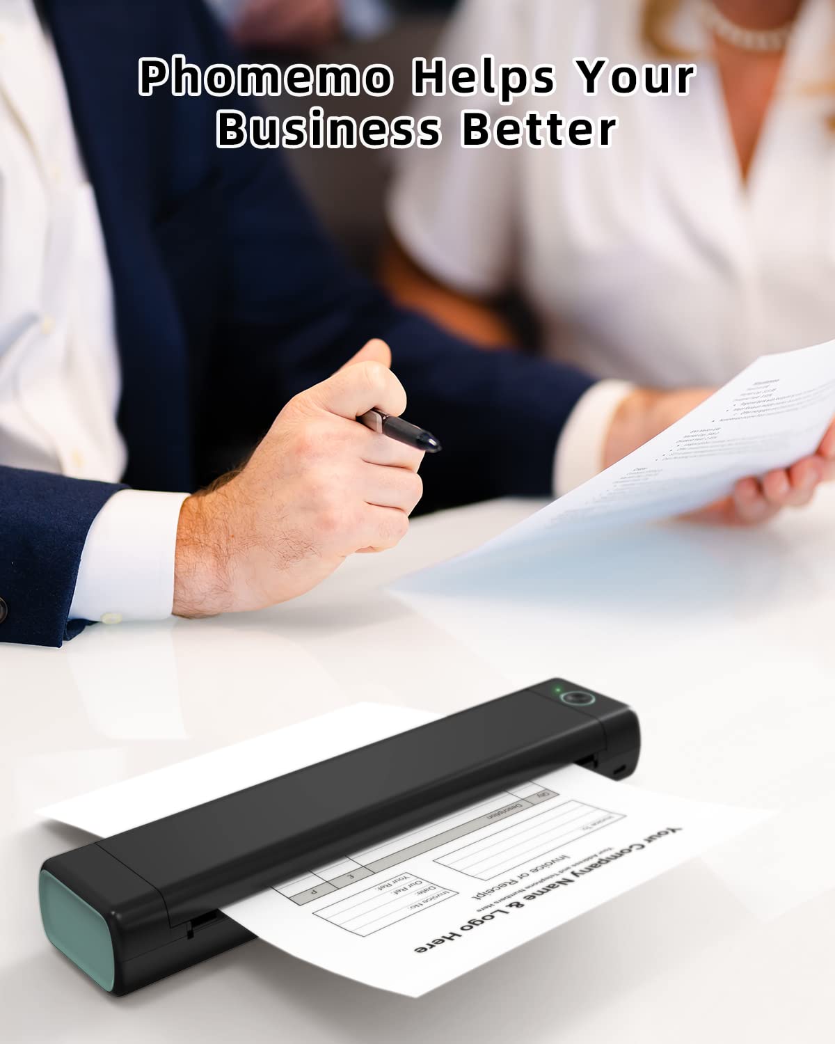 Phomemo US Letter Thermal Paper, Advanced Thermal Printing, Phomemo Thermal Paper for M08F-Letter, Brother PocketJet PJ762/PJ763MFi, HPRT MT800/MT800Q Printer, Size 8.5" x 11", 100 Sheets