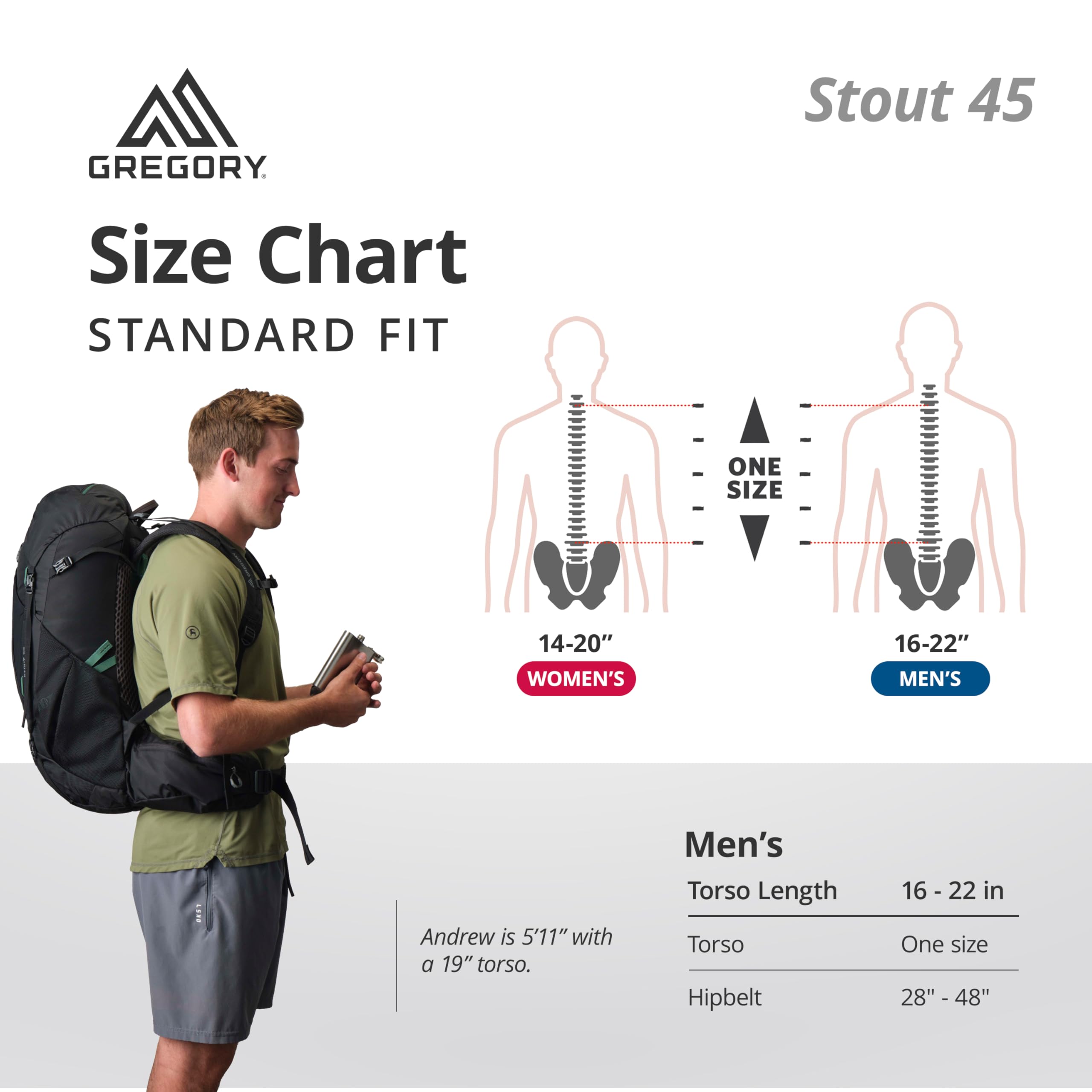 Gregory Mountain Products Stout Men's 45 Backpack , Phantom Blue