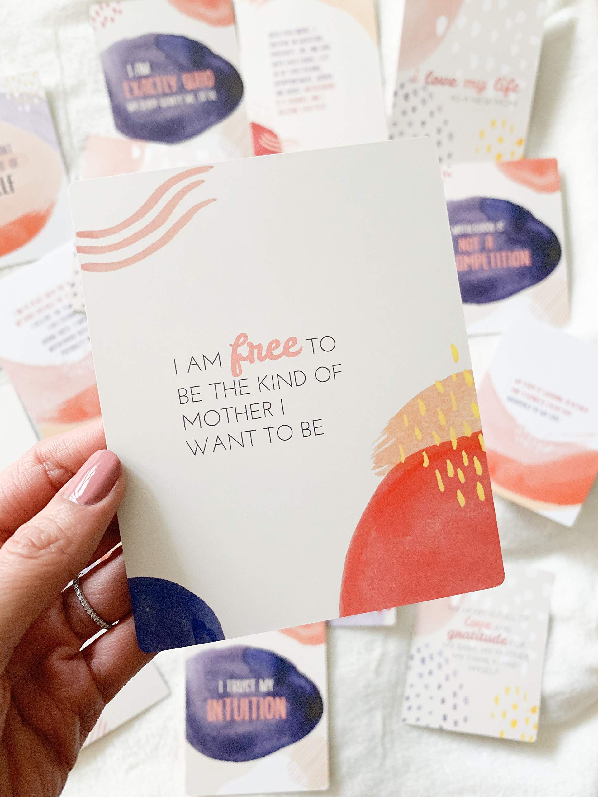 New Mama Affirmations - A Warm and Vibrant Deck of 20 Uplifting Postpartum Affirmation Cards to Support New Moms Through the Fourth Trimester and Beyond | New Mom Gift For Women After Birth | Postpartum Gift For Mom