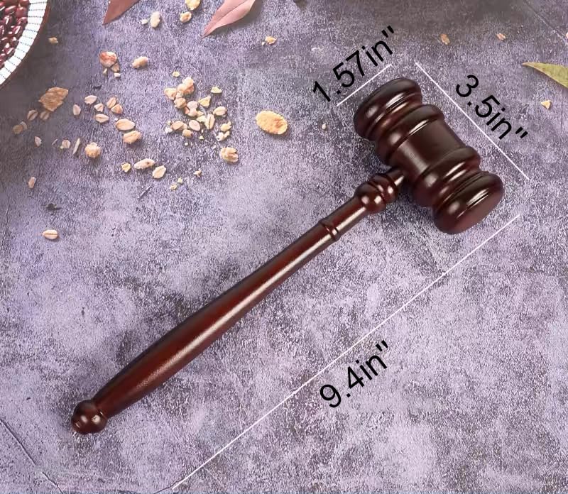 Premium Wooden Gavel & Block Perfect for Judge, Lawyer, Auction Court, Company, Student