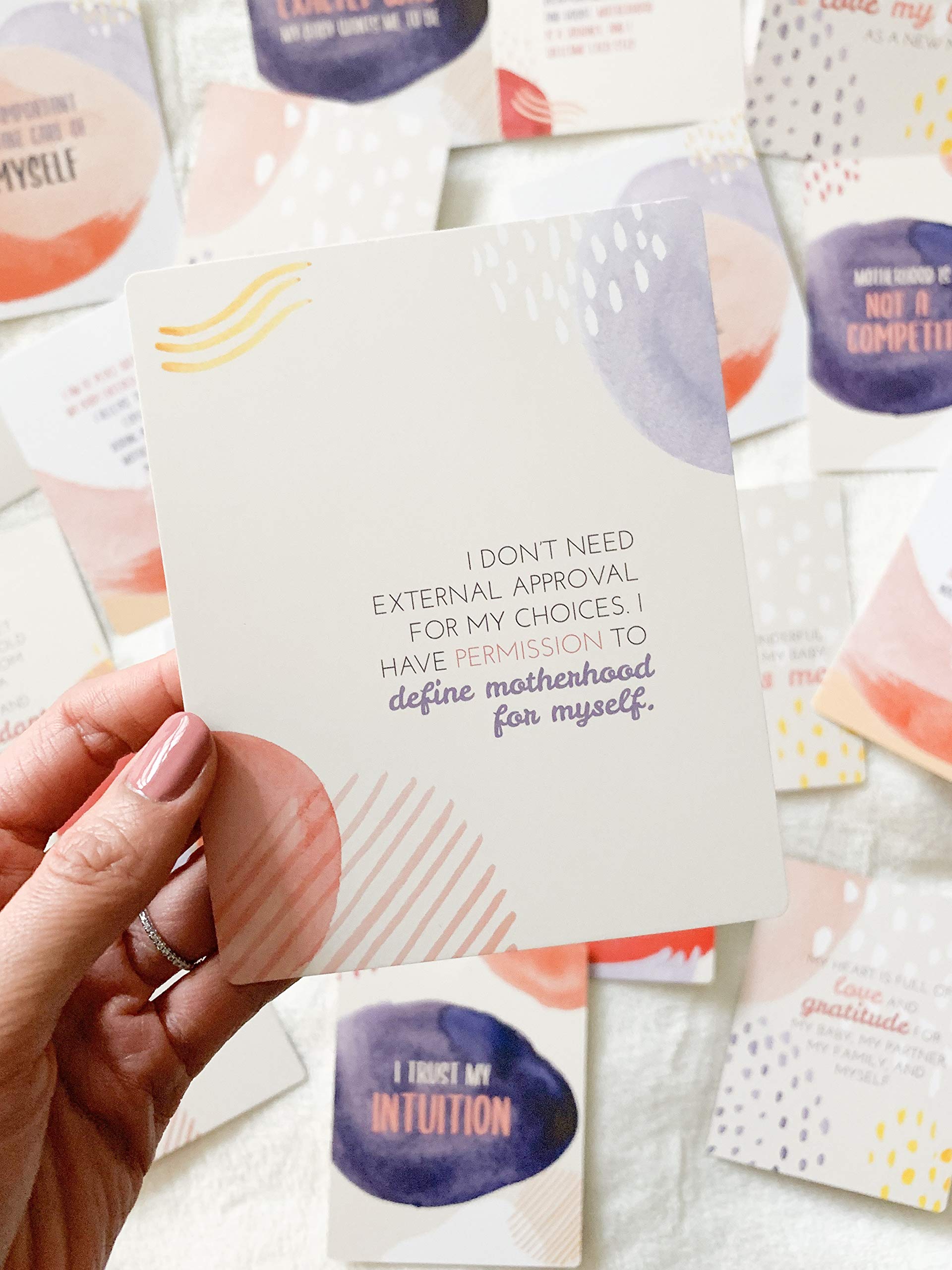 New Mama Affirmations - A Warm and Vibrant Deck of 20 Uplifting Postpartum Affirmation Cards to Support New Moms Through the Fourth Trimester and Beyond | New Mom Gift For Women After Birth | Postpartum Gift For Mom