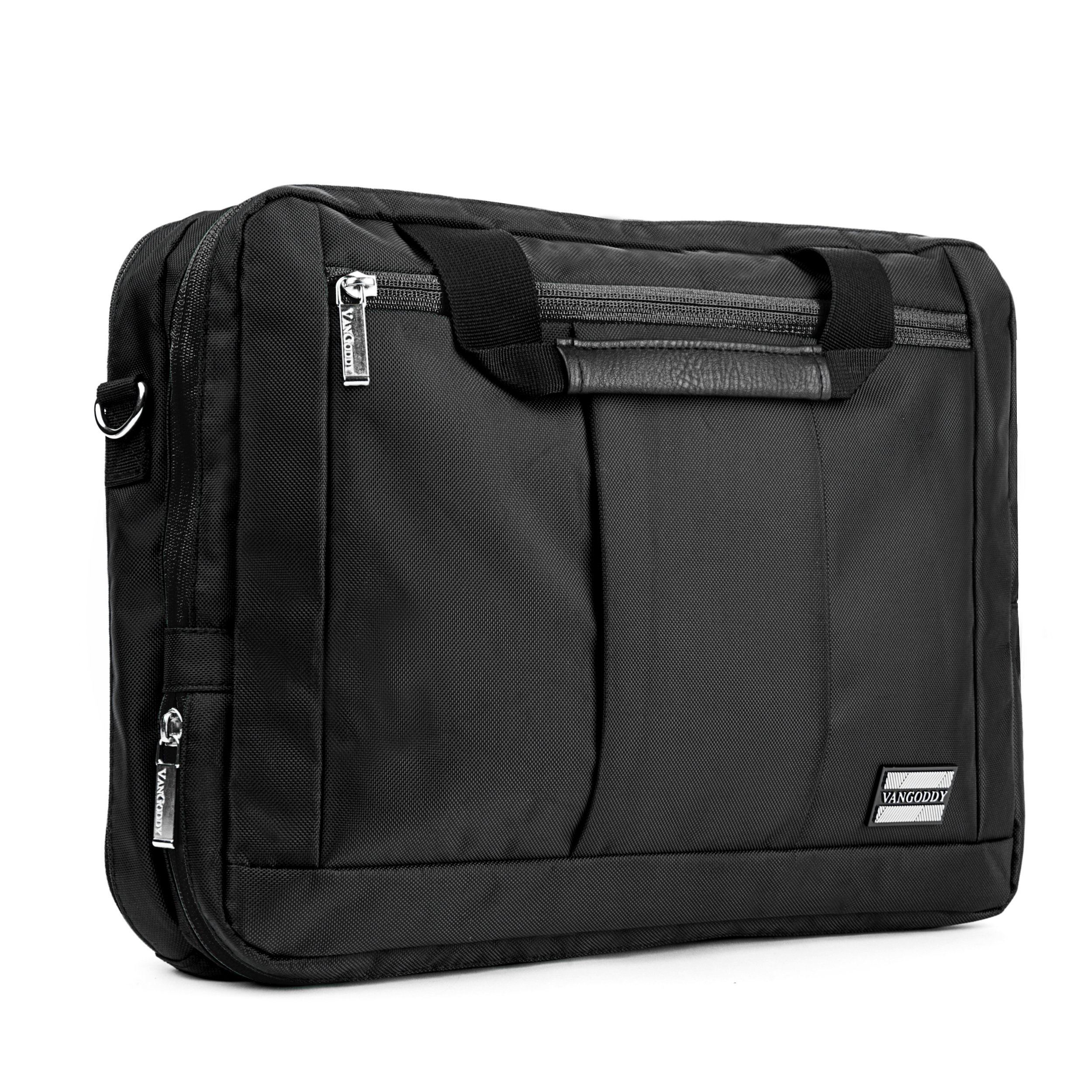 Vangoddy El Prado 3-in-1 13" 14 inch Laptop Messenger Bag Backpack (Orange Black)