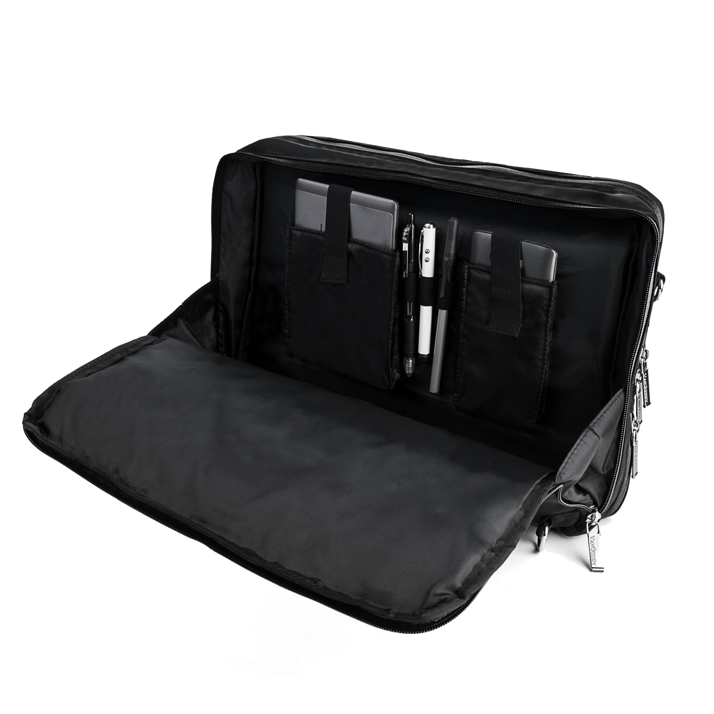 Vangoddy El Prado 3-in-1 13" 14 inch Laptop Messenger Bag Backpack (Orange Black)
