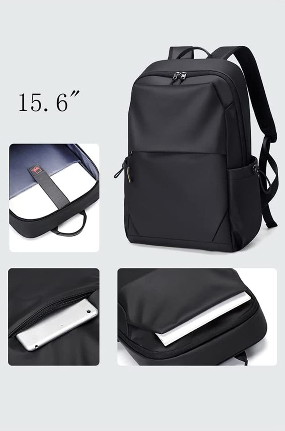 15.6 Inches Laptop Backpack for Men Women Classic Business Travel Casual Daypack (Black)