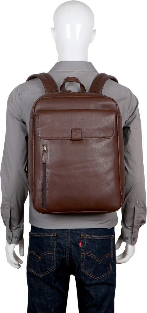 Hidesign Aiden Large Multi-functional Leather 17 Inch Laptop Backpack (Black)