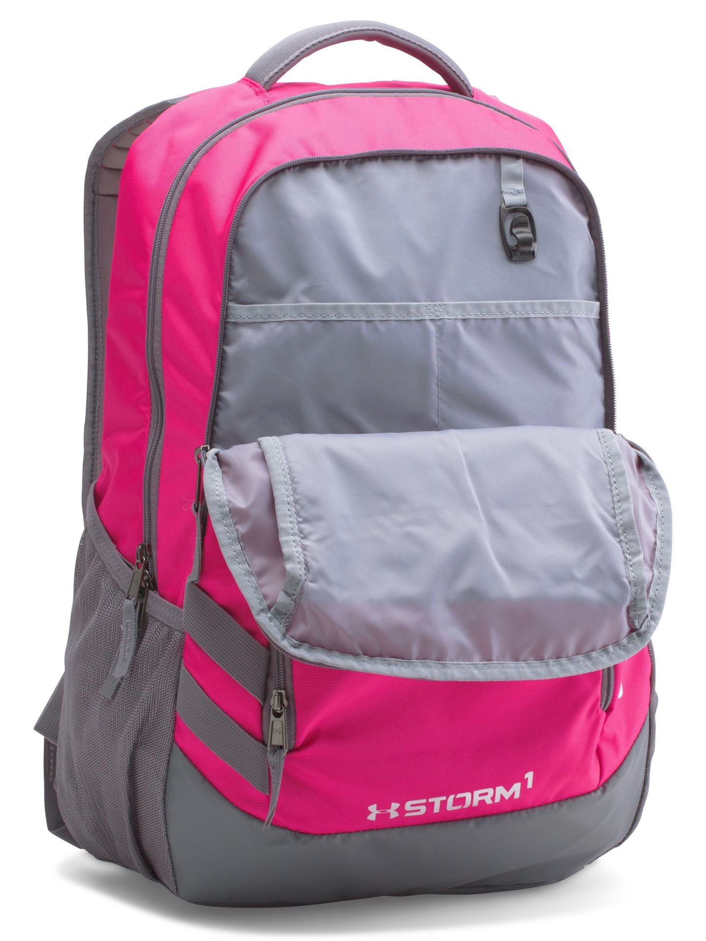 Under Armour Team Hustle Backpack, Tropic Pink (654)/Silver, One Size Fits All
