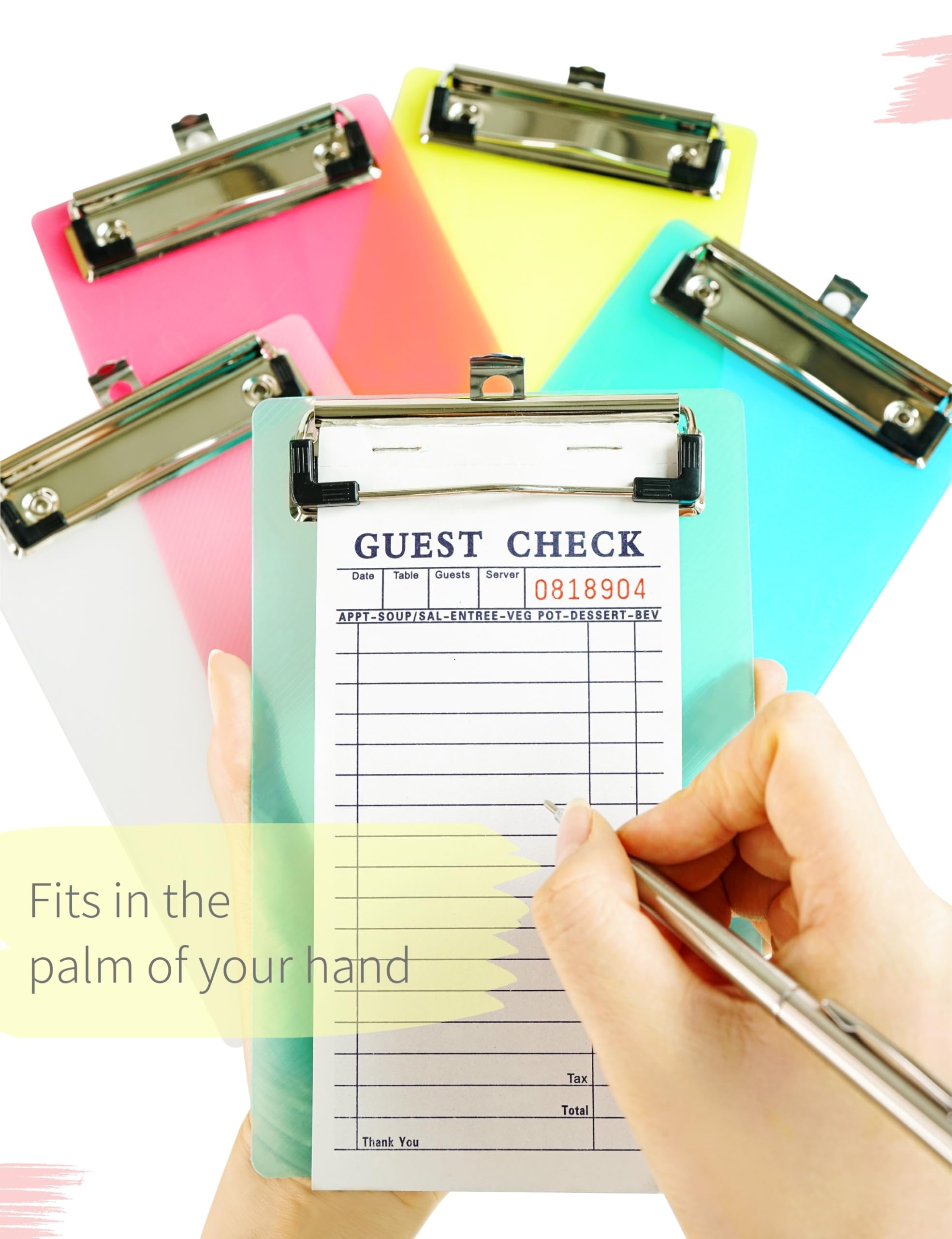 Mini Clipboard, Mymazn Small Clipboard 4.7x7.3 Inch Pretty Cute Clipboard Memo Size Pocket Clipboard Tiny A6 Clip Boards Plastic (5 Pack)
