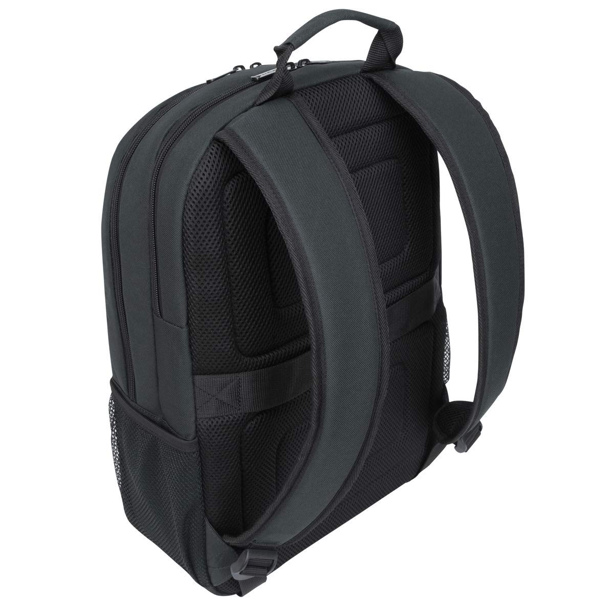 Targus GeoLite Advanced Modern Backpack for Sleek Professional Travel with Durable Water-Repellent, Padded Back Support, Trolley Strap, Protective Sleeve fits 12-15.6-Inch Laptop, Black (TSB96201GL)