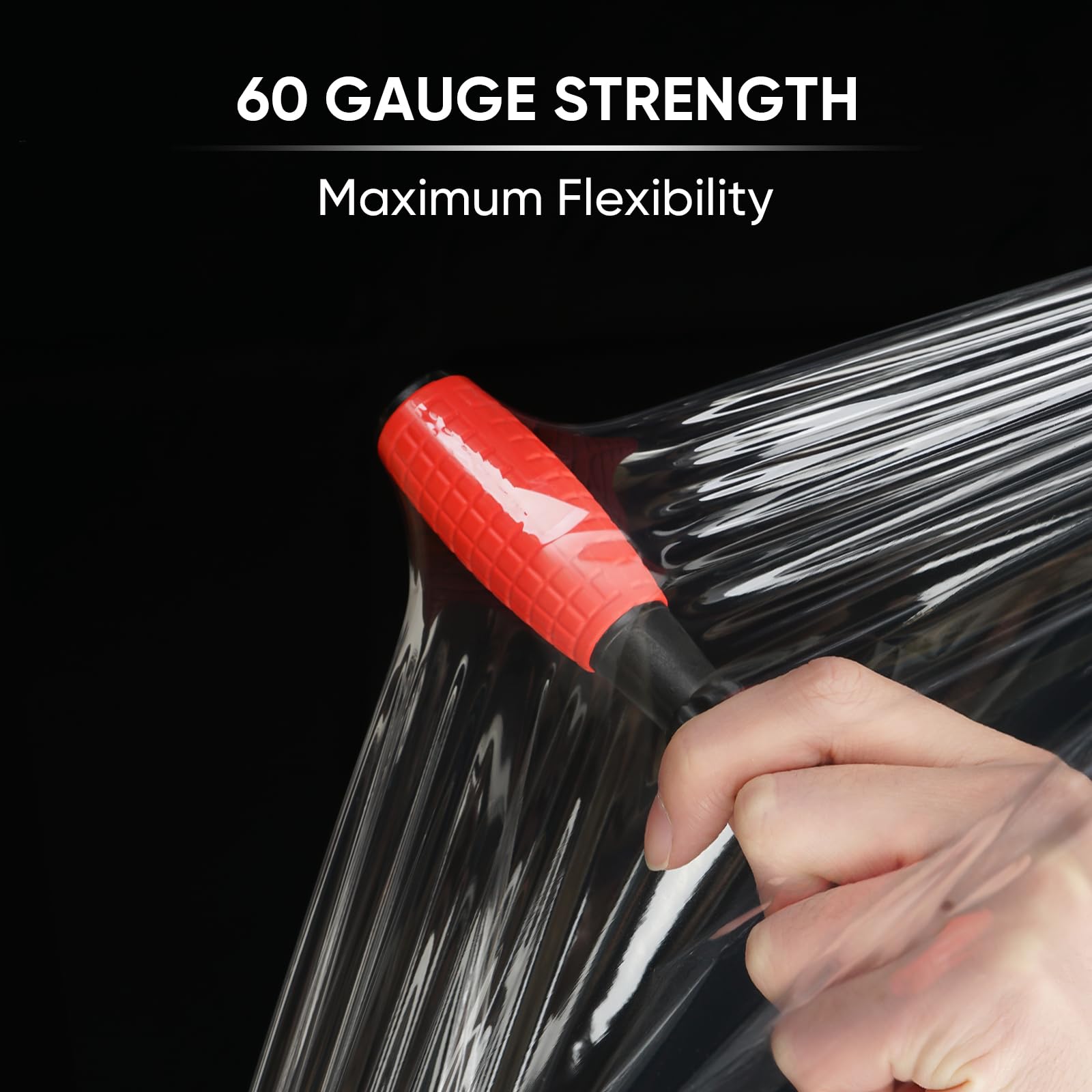 TICONN 2PK Stretch Wrap Stretch Film Roll, 1000ft 60 Gauge Industrial Strength 15 inch Wide Clear Plastic Wrap with Handles for Pallet Wrapping Shipping and Surface Protection (1000ft, 2pk)