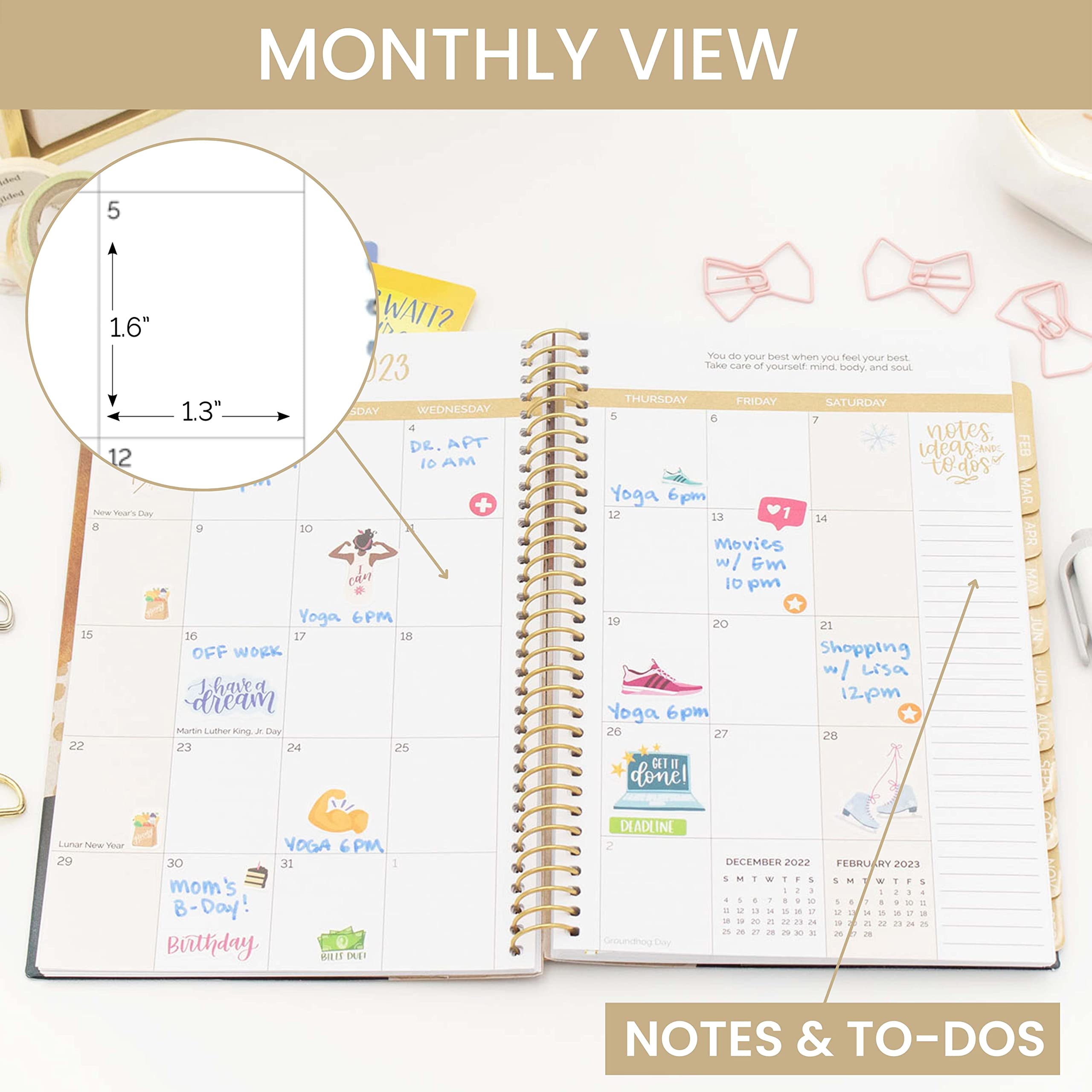 HARDCOVER bloom daily planners 2023 Calendar Year Day Planner (January 2023 - December 2023) - Passion/Goal Organizer - Monthly & Weekly Inspirational Agenda Book - 5.5" x 8.25" - Celestial