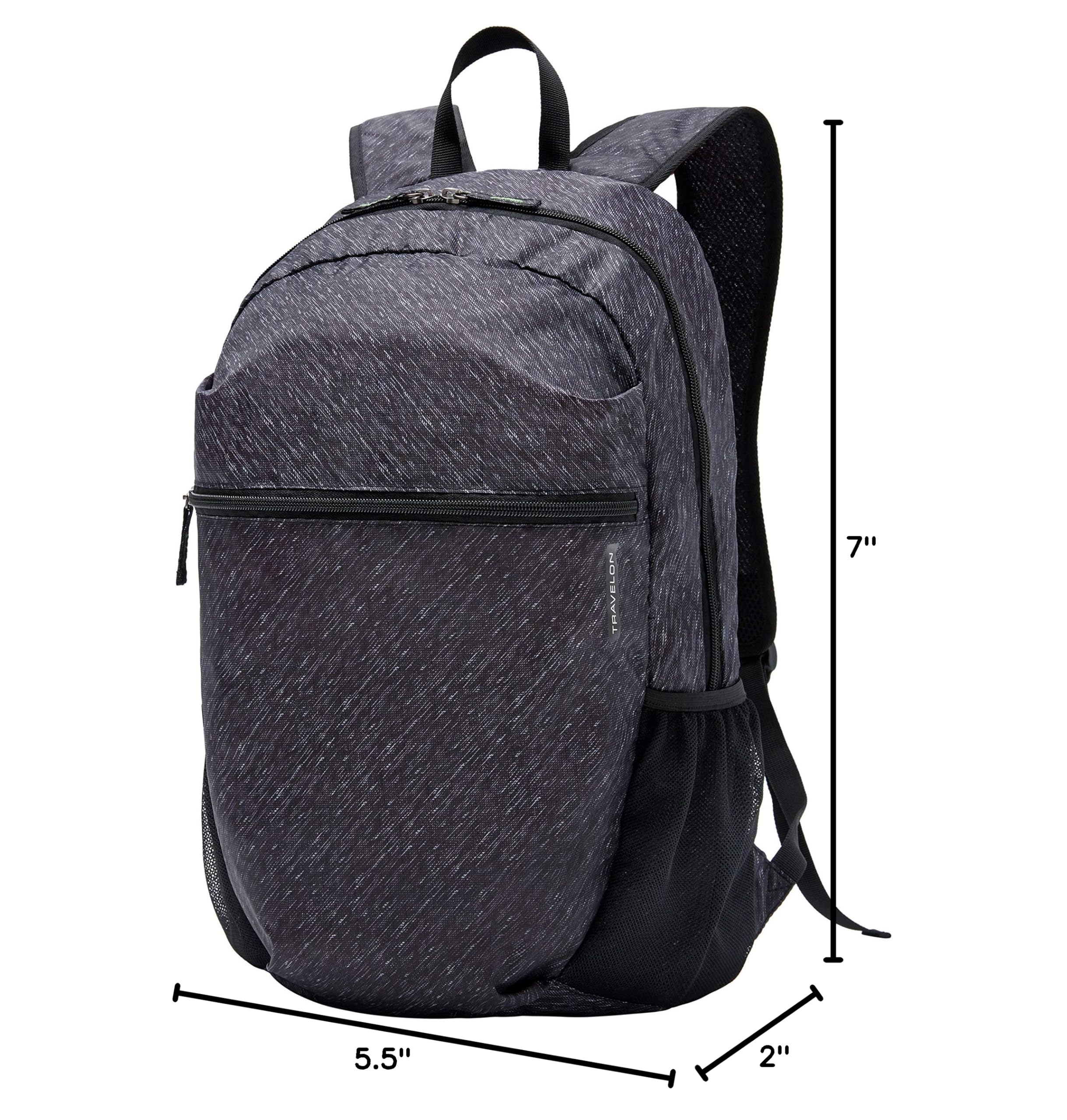 Travelon Clean-Packable Backpack-SILVADUR Treated-Gray Heather, One Size