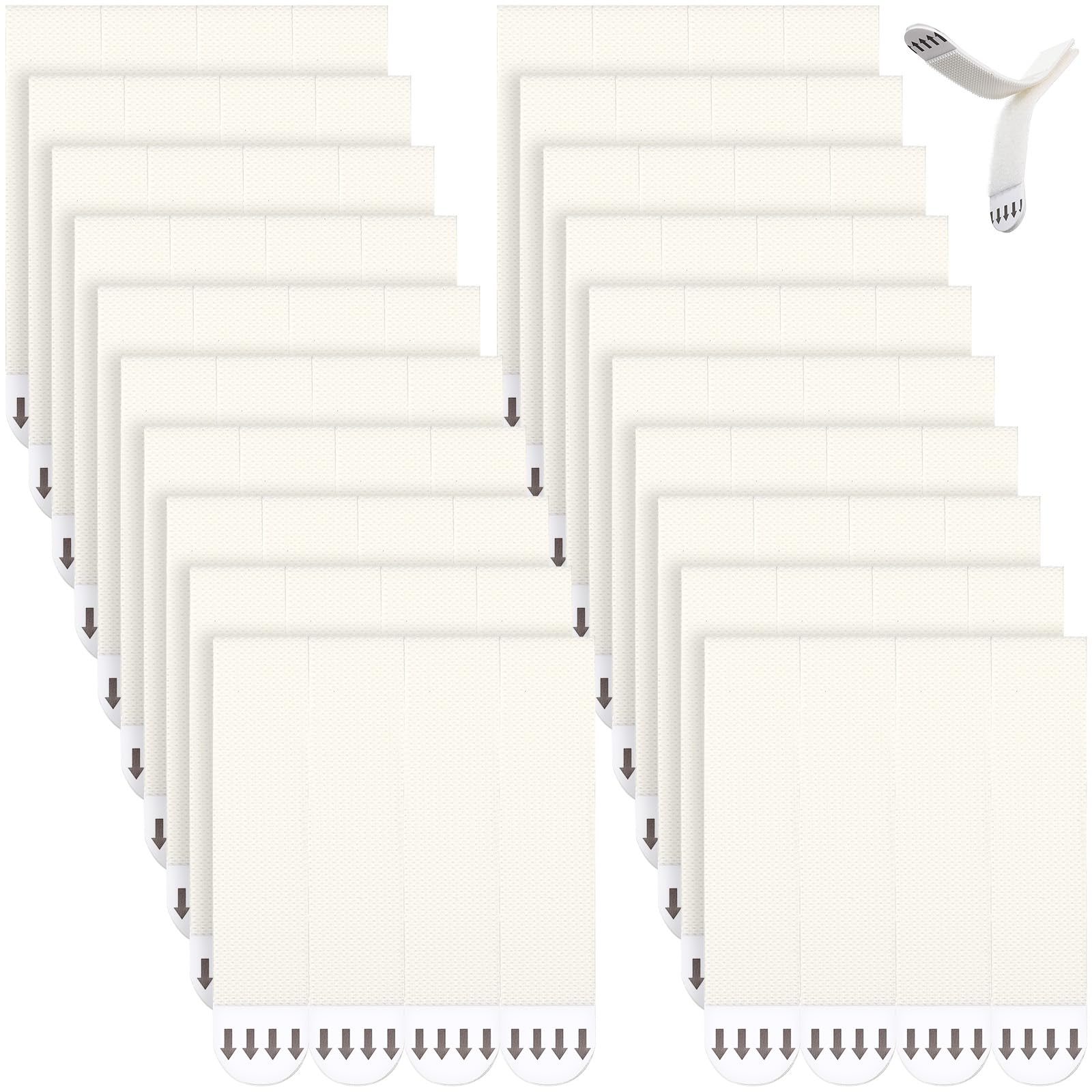 40 Pairs (80 Strips) Picture Hanging Strips Heavy Duty Strips Removable Hook and Loop Tape Frame Hanging Strips for Christmas Party Decorations (White, Large)