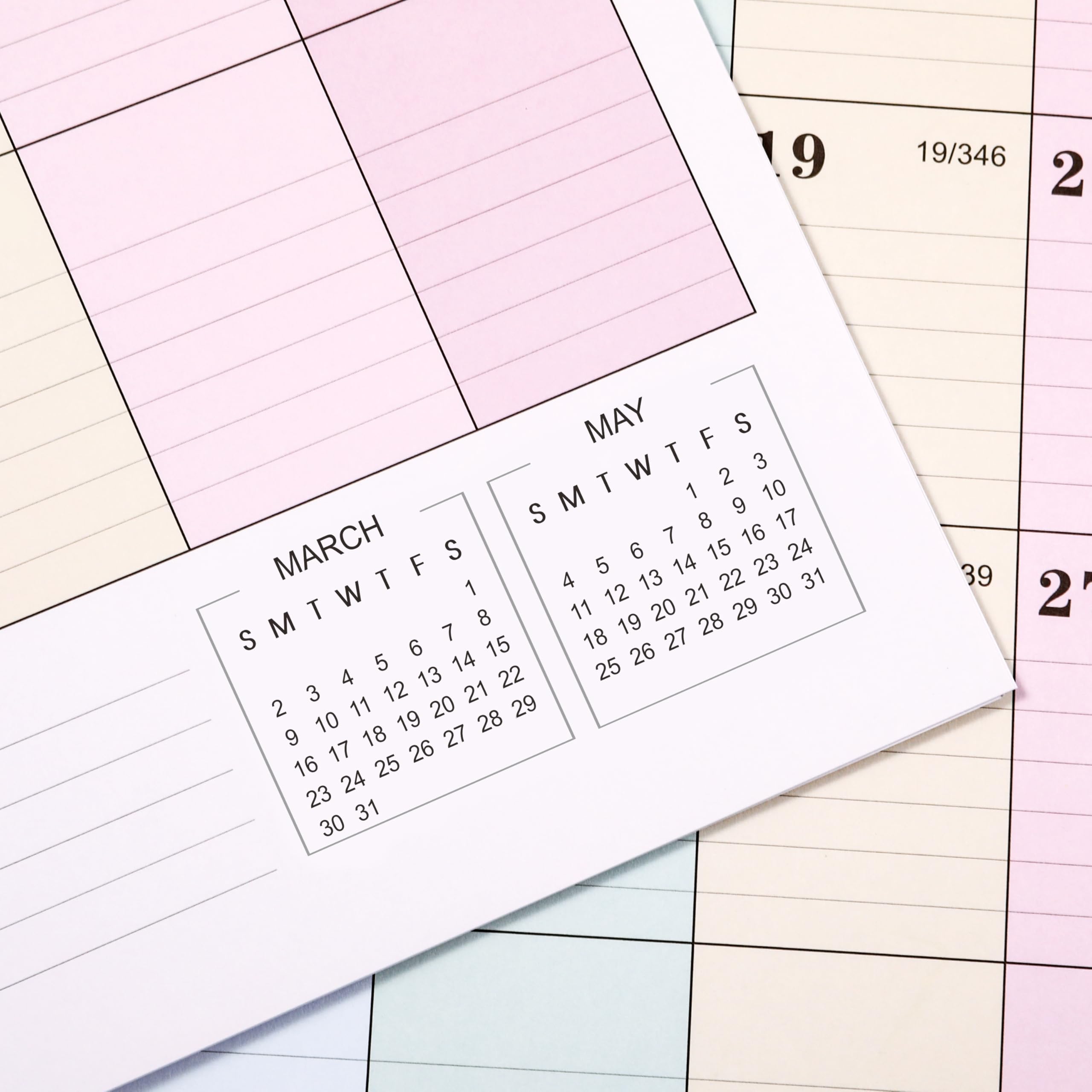 Wall Calendar 2023-2024 - Calendar 2023-2024, Jan. 2023 - Jun. 2024, 12" x 17", 2023 Wall Calendar with Thick Paper, Twin-Wire Binding + Hanging Hook + Large Blocks with Julian Dates - Colorful Lump