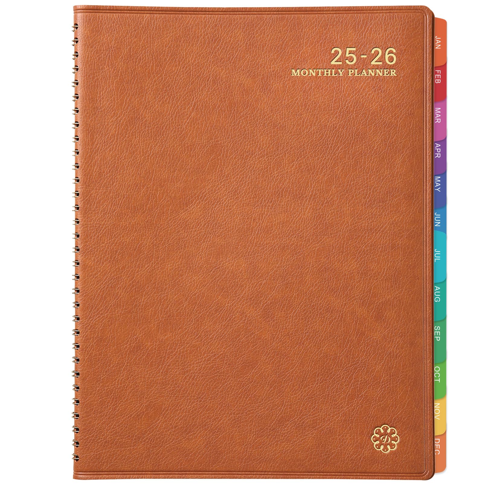 Monthly Planner 2023-2024 - 18 Monthly Planner 2023-2024 from July 2023 to December 2024, Planner 2023-2024 with Tabs, Leather Calendar Planners, Twin-Wire Binding+Inner Pocket+Contacts+Passwords