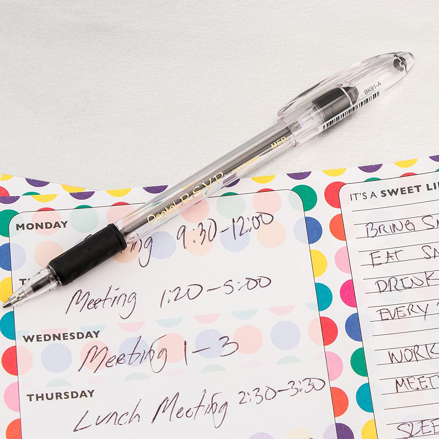 Pentel RSVP medium point pens - ballpoint - 1.0mm - 12 Pack Of 6 Blue And 6 Black Ink Pens